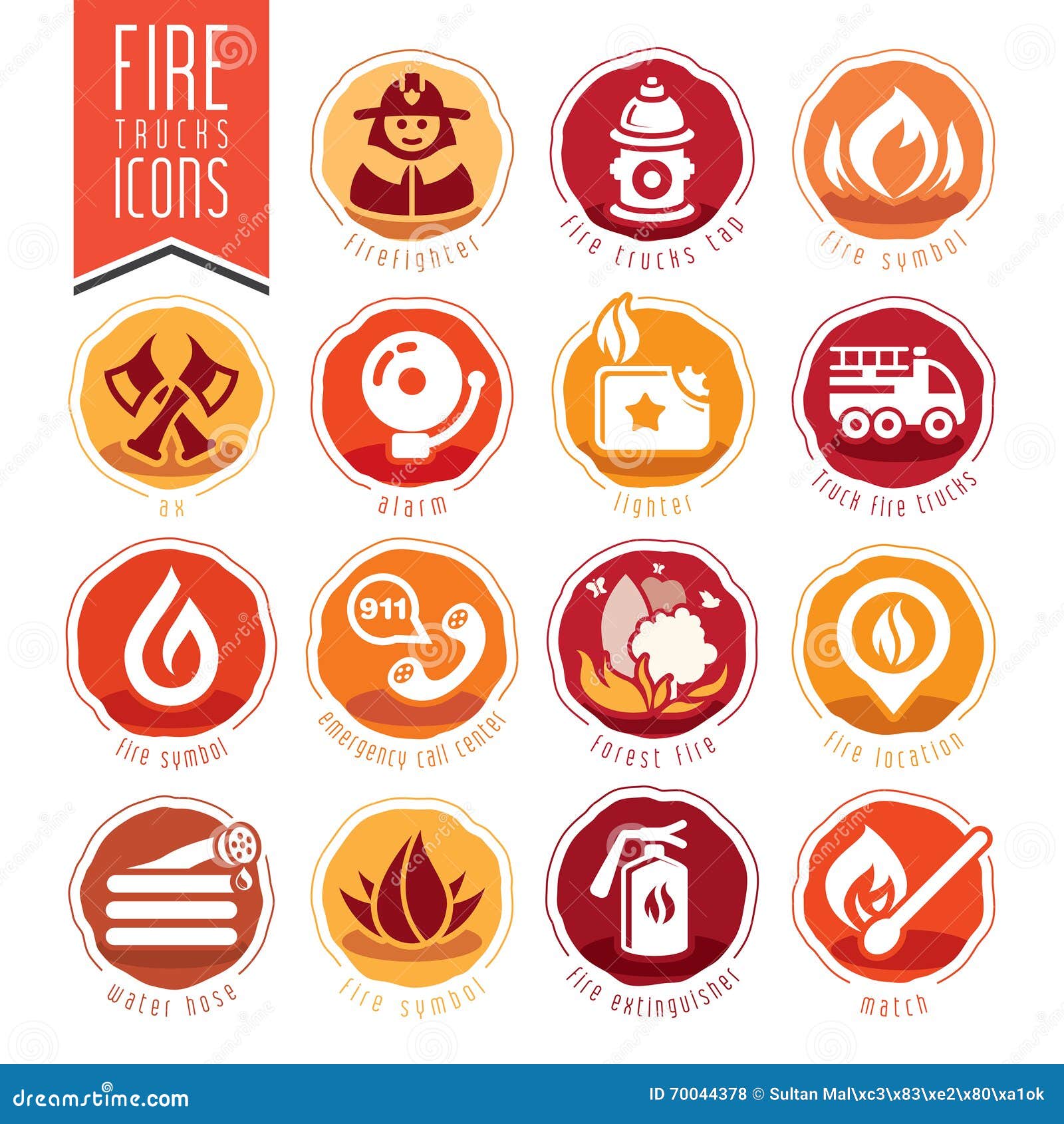 Ensemble D'icône De Sapeur-pompier Illustration de Vecteur ...