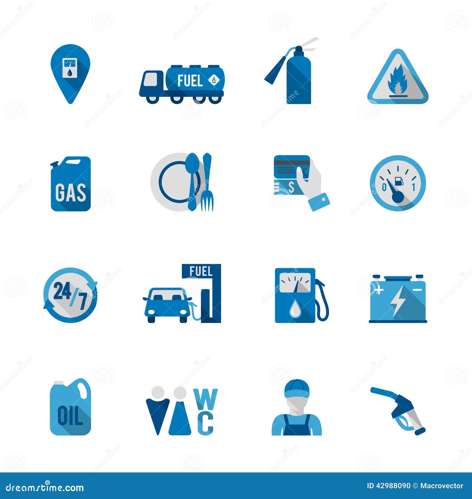 Ensemble D'icône De Station De Carburant Illustration de Vecteur ...