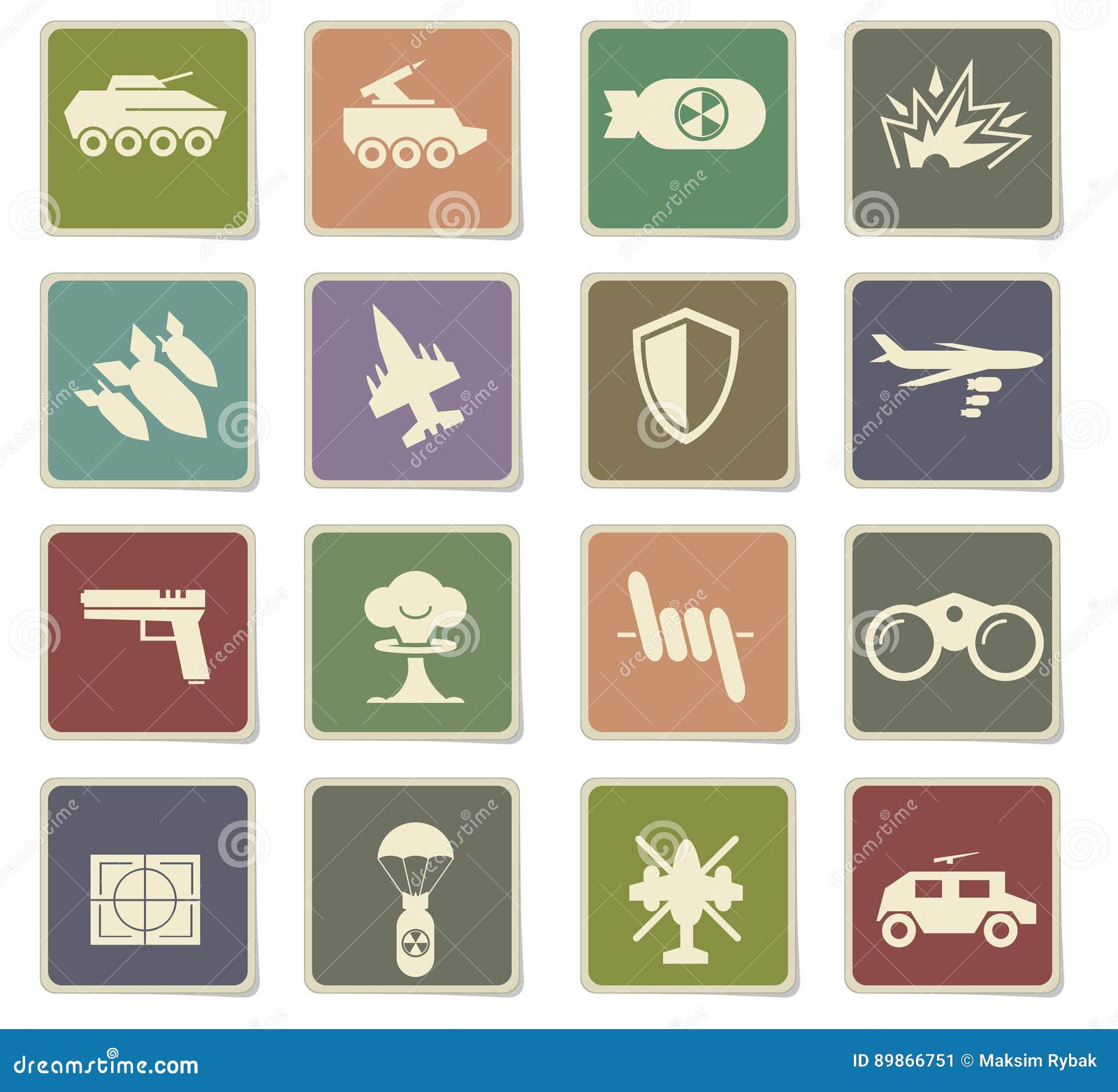 Ensemble D'icône De Symboles De Guerre Illustration Stock ...