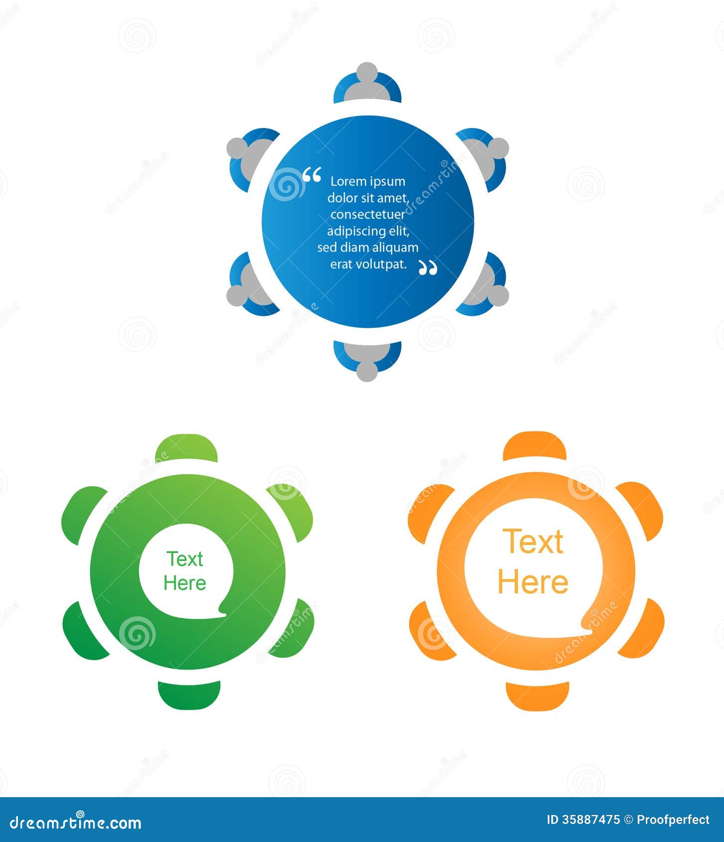 Ensemble D'icône De Table Ronde Illustration de Vecteur - Illustration ...