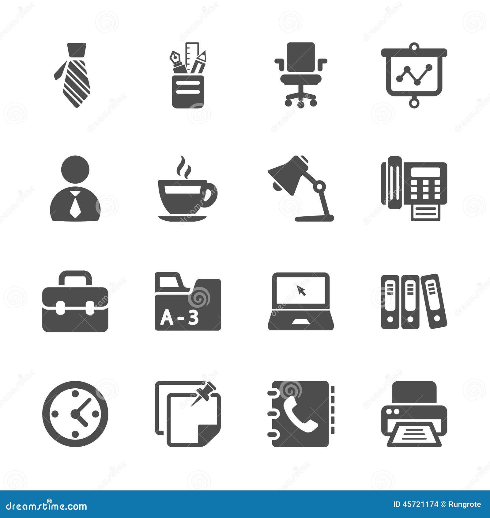 Ensemble D'icône De Travail De Bureau, Vecteur Eps10 Illustration de ...