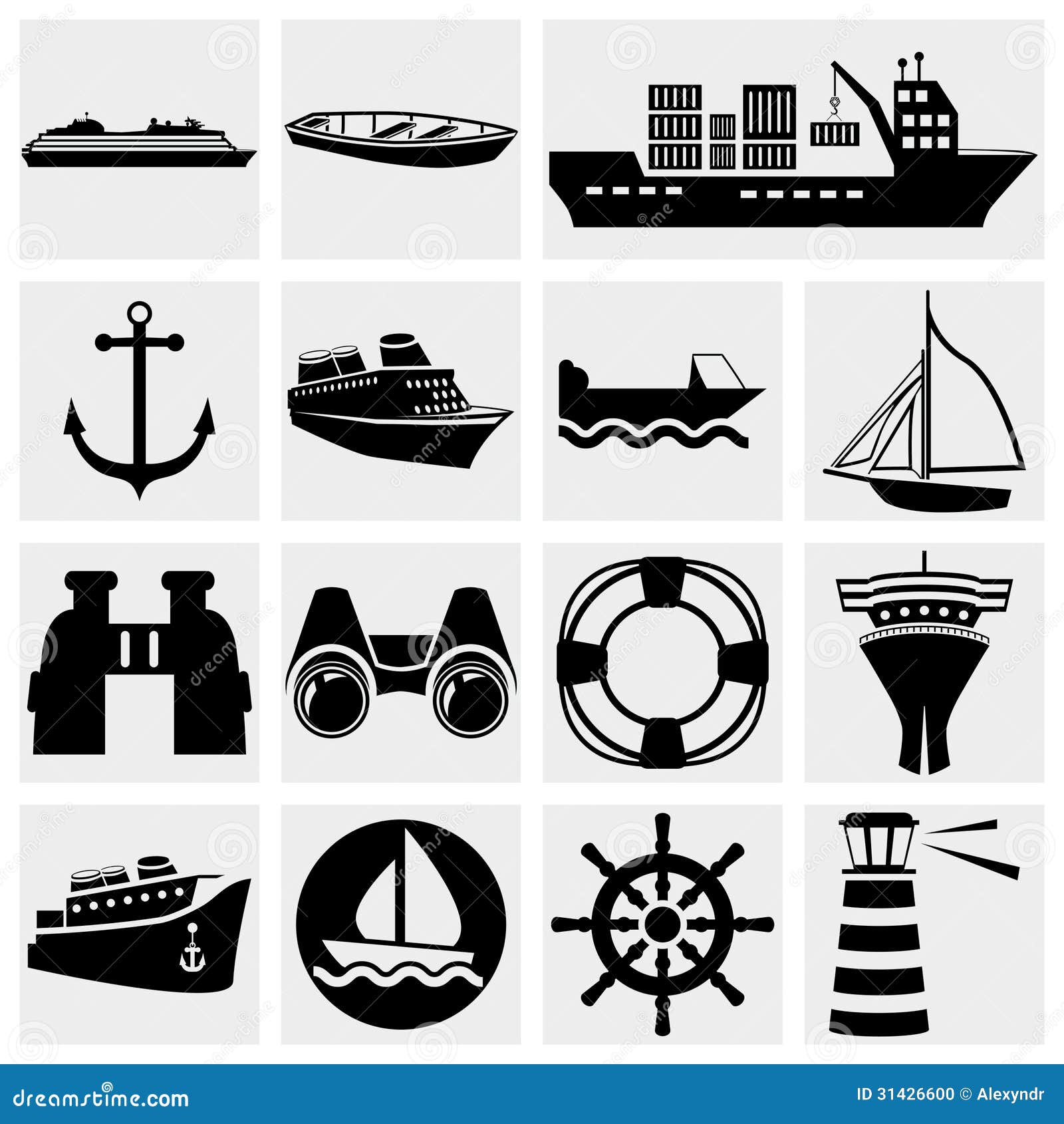 Ensemble D'icône De Vecteur De Bateaux. Illustration de Vecteur ...