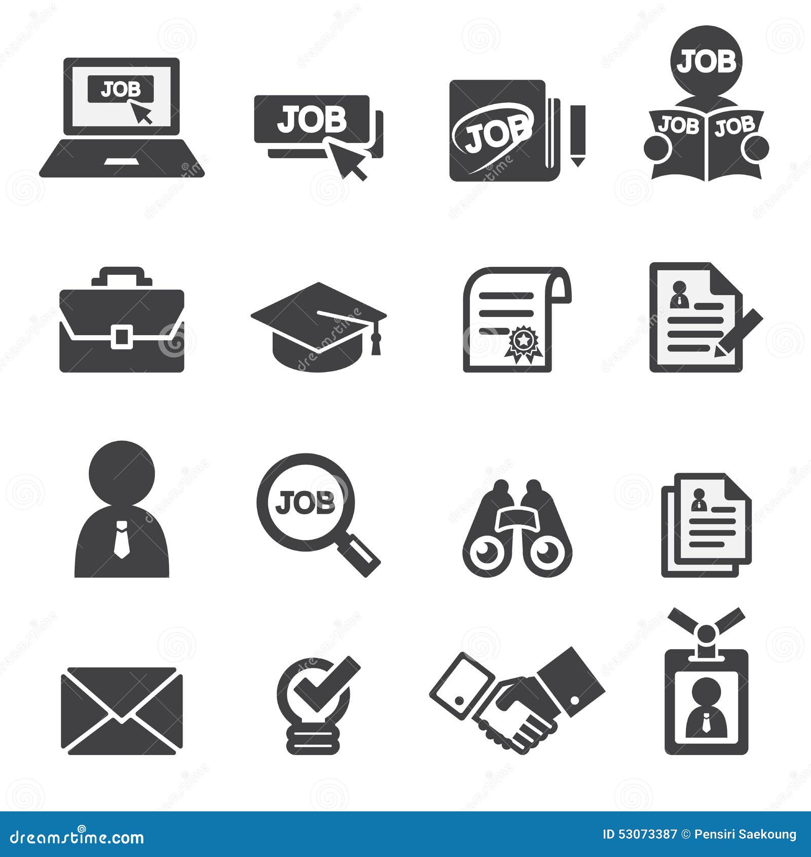 Ensemble D'icône Du Travail Illustration de Vecteur - Illustration du ...