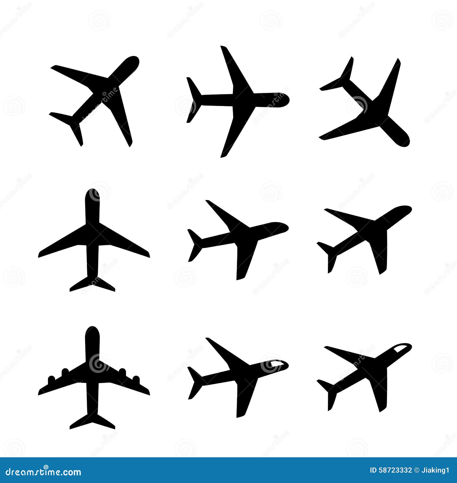 Ensemble D'icône Et De Symbole D'avion En Silhouette Illustration de ...