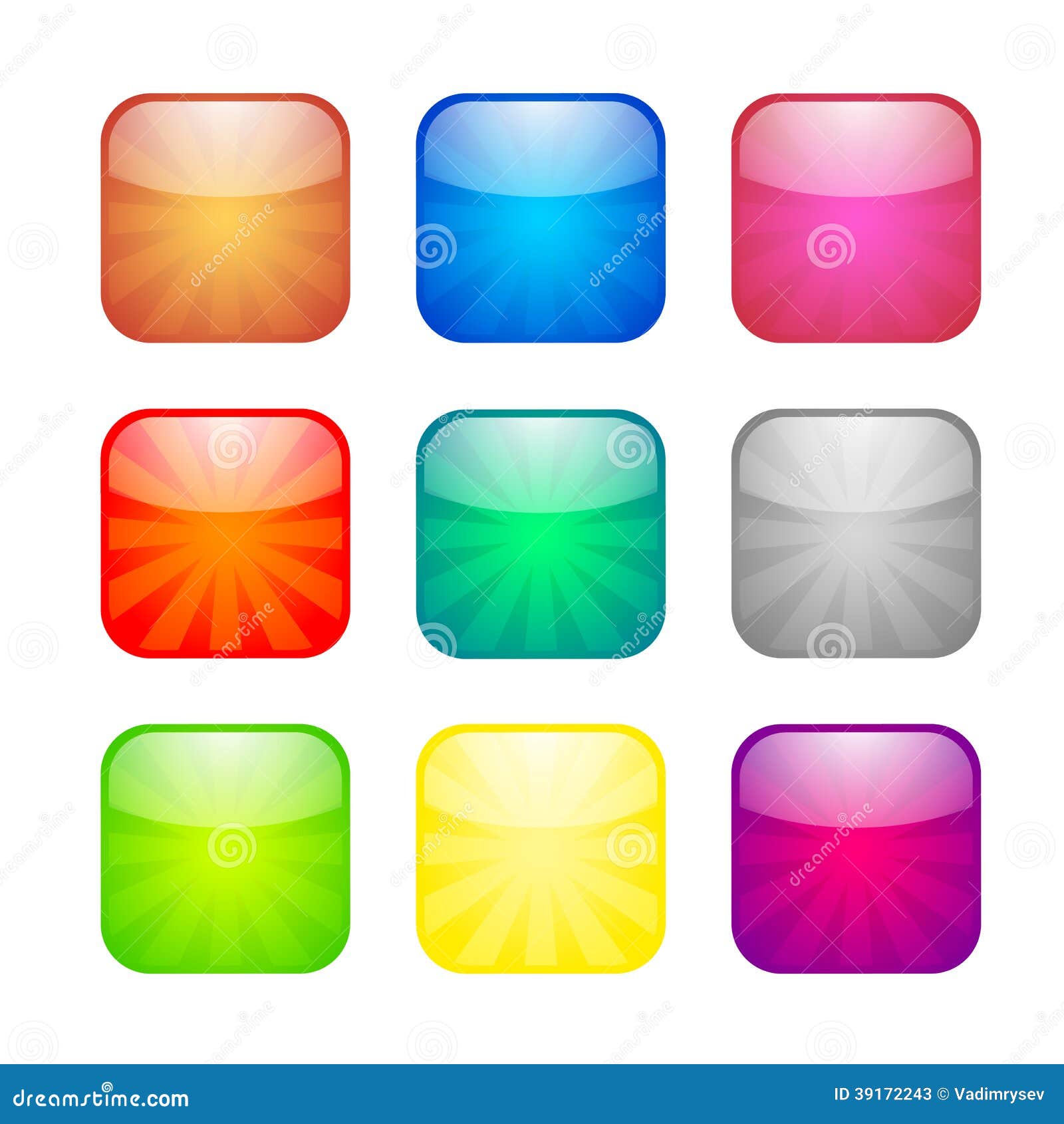 Ensemble D'icônes Brillantes De Bouton Illustration de Vecteur ...