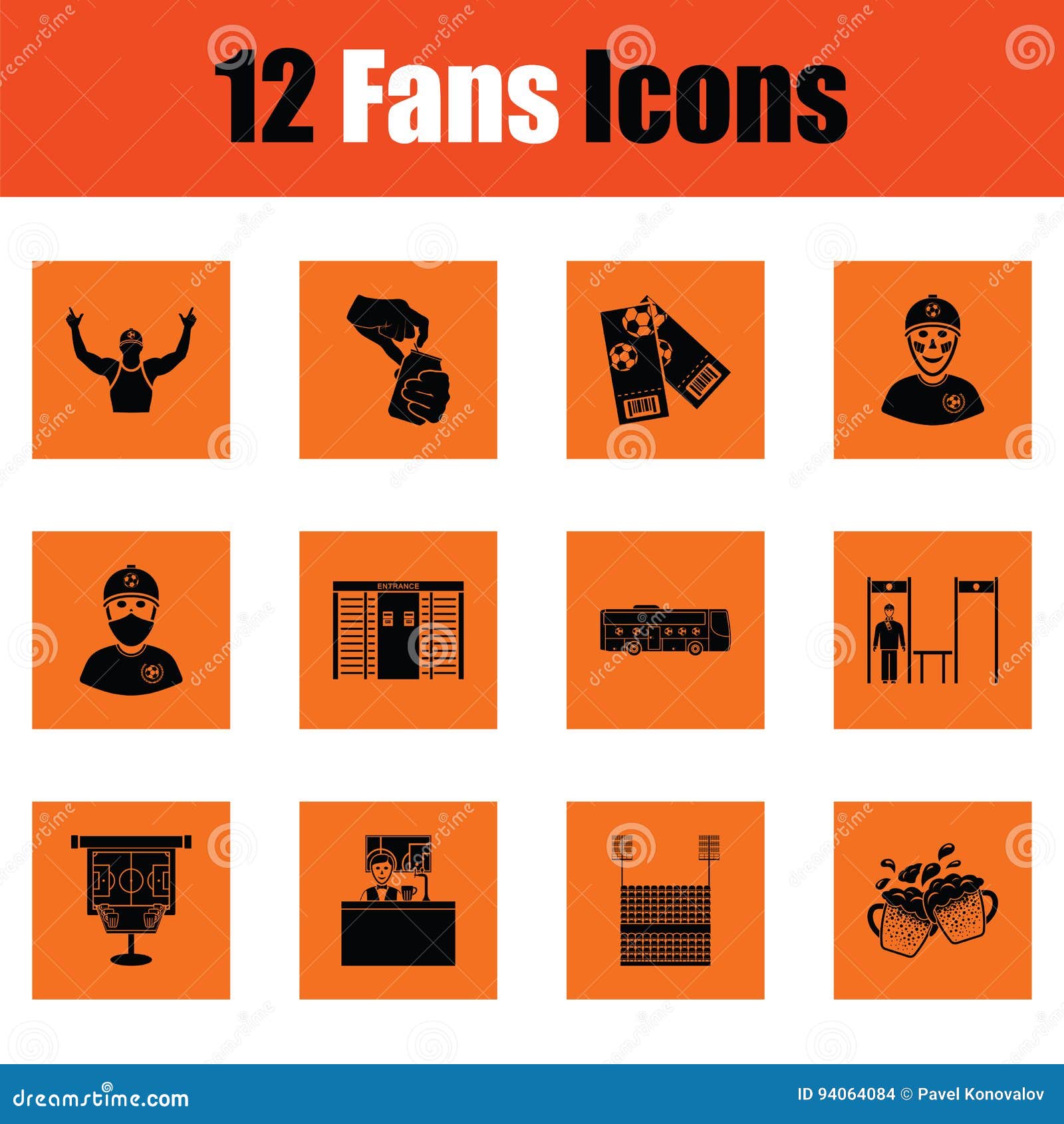 Ensemble D'icônes De Fans De Foot Illustration de Vecteur ...