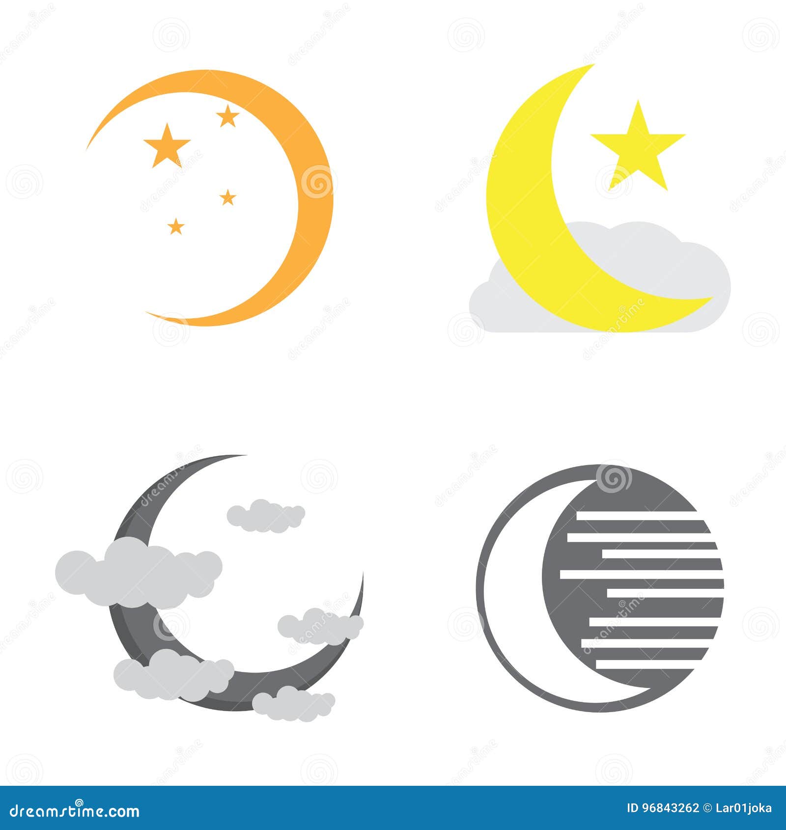 Ensemble d'icônes de lune illustration de vecteur. Illustration du ...