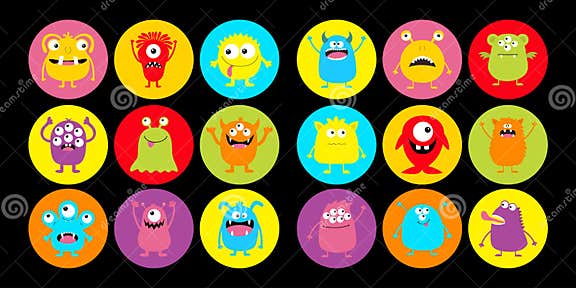 Ensemble Dicônes Super Grand Rond De Tête De Monstre Joyeux Halloween Boo Spooky Scandant
