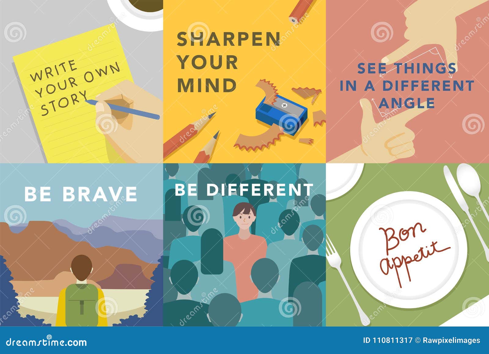 Ensemble D'illustrations Explorant Le Concept Des Valeurs Humaines ...