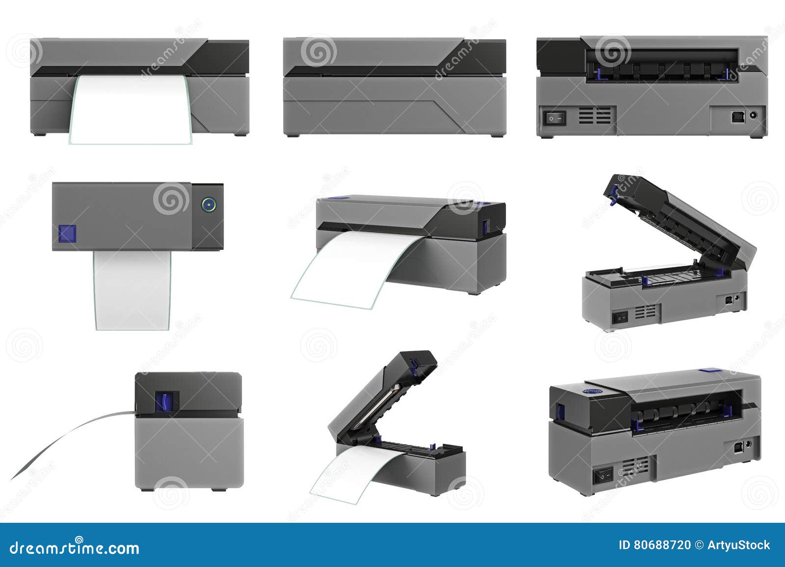 Ensemble D'imprimante De Code Barres Illustration Stock - Illustration ...