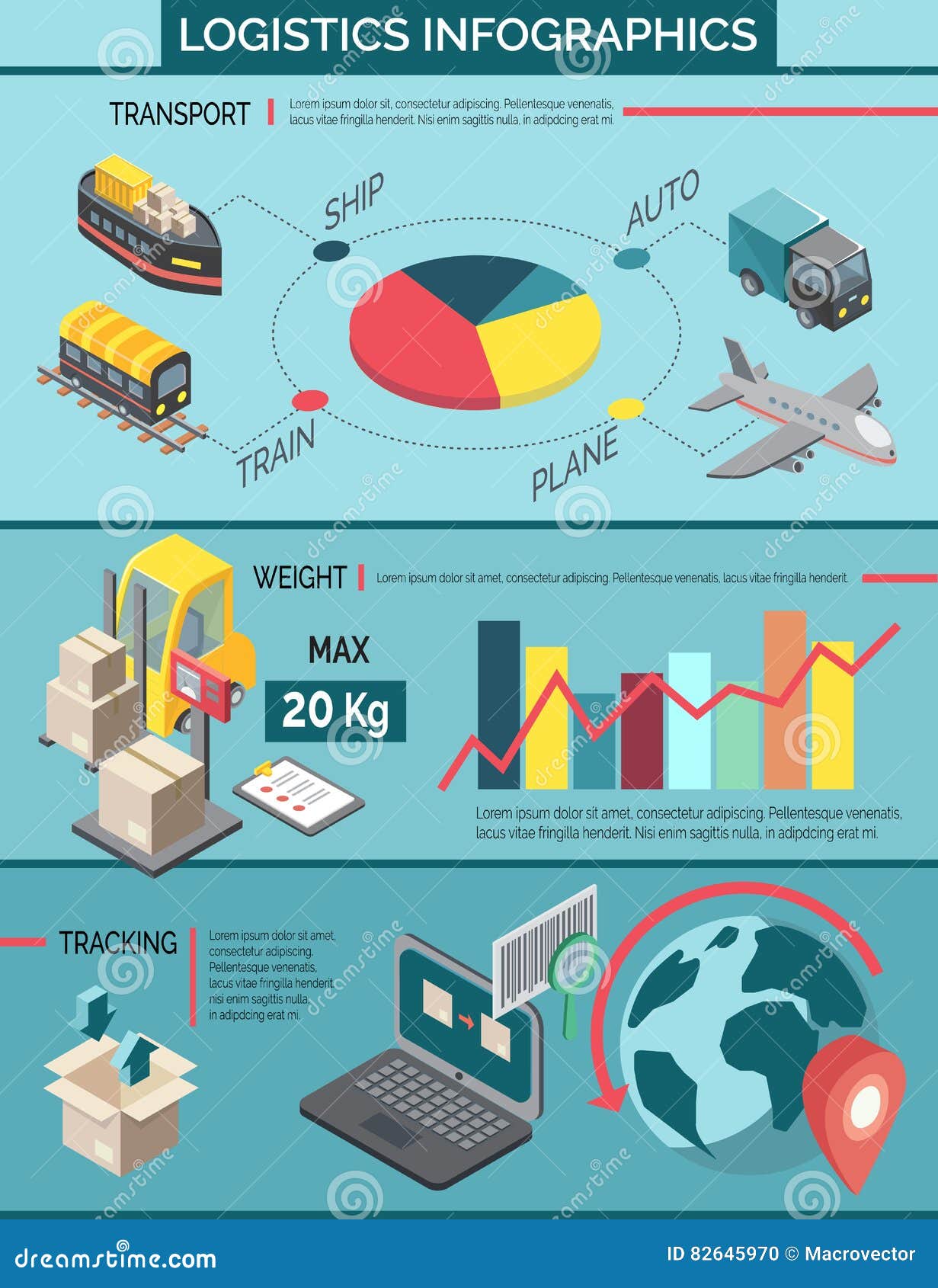 Ensemble D'Infographic De Logistique Illustration de Vecteur ...