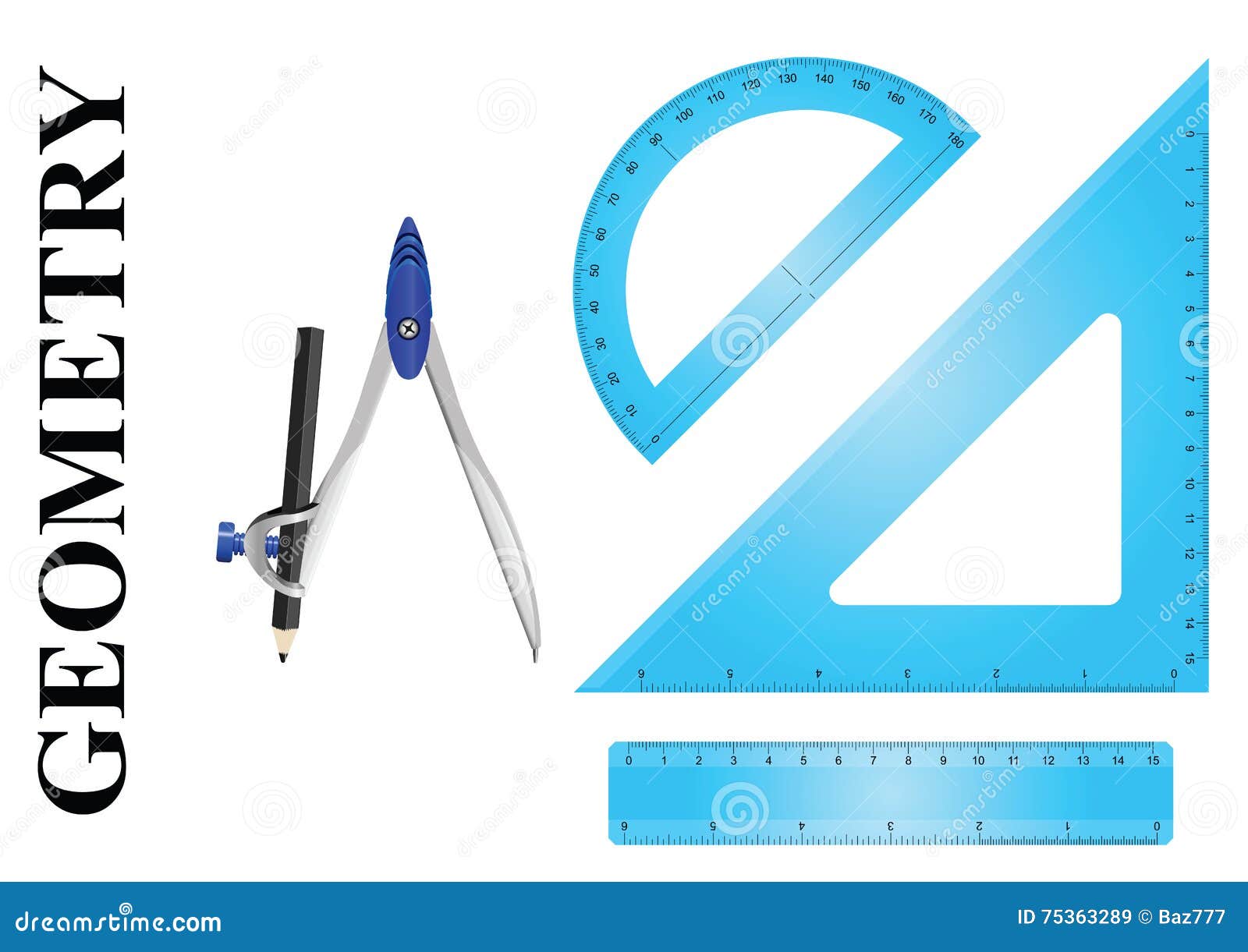 Ensemble D'instrument De La Géométrie Illustration de Vecteur ...