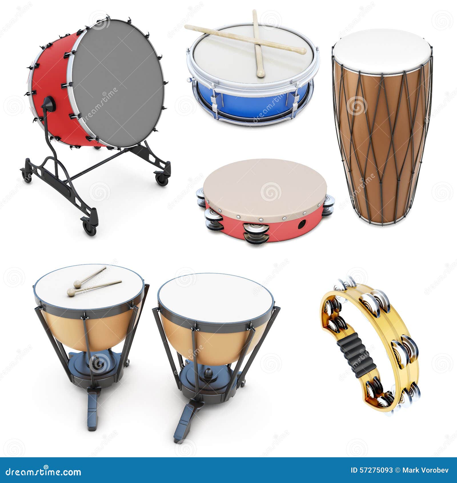 Ensemble D'instruments De Percussion Illustration Stock - Illustration ...