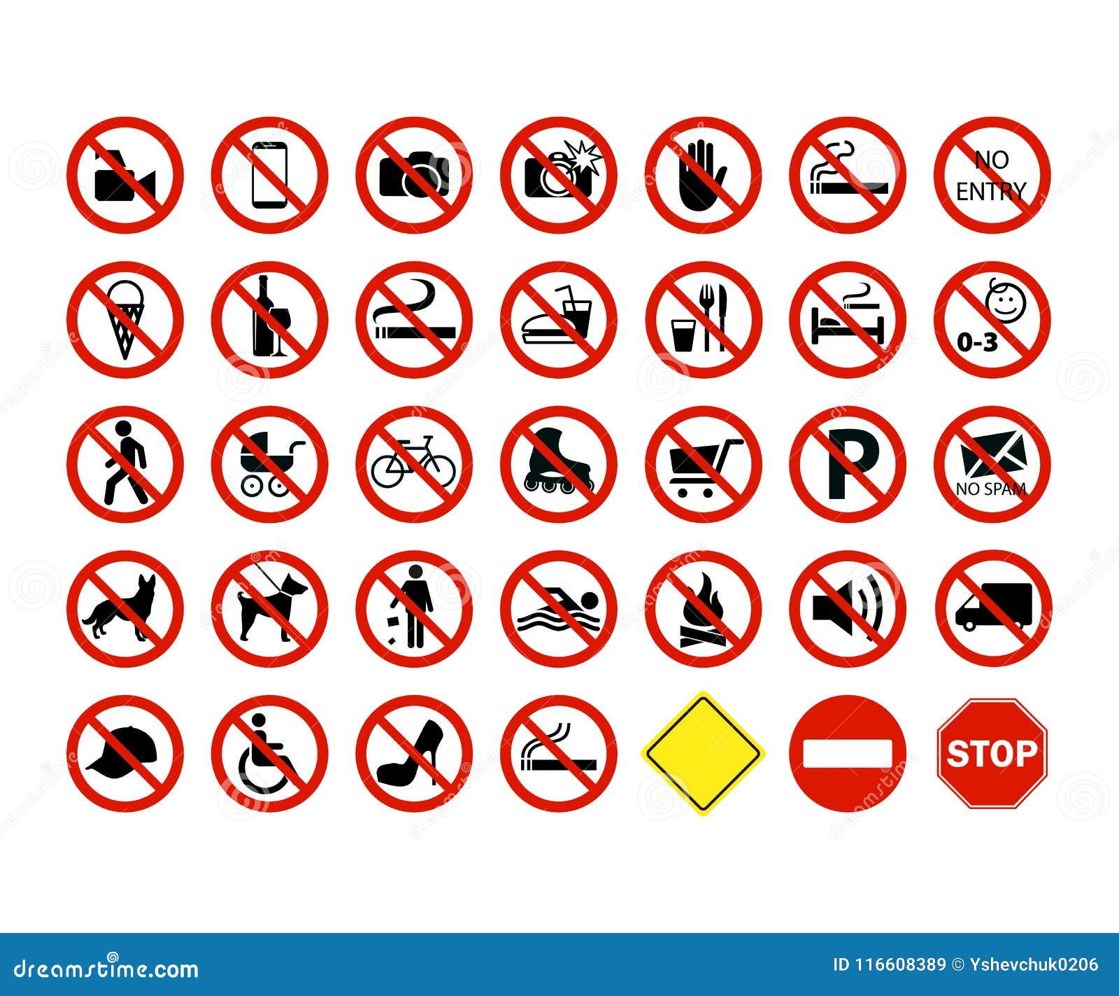 Ensemble D'interdiction, Signes D'interdiction Illustraion De Vecteur ...