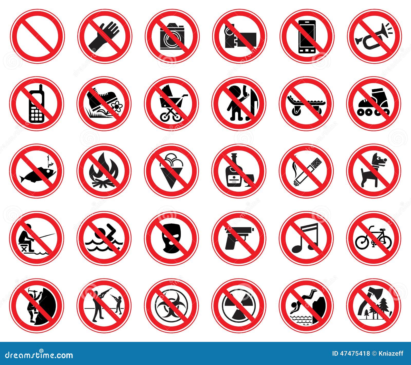 Ensemble D'interdire Des Signes Illustration de Vecteur - Illustration ...