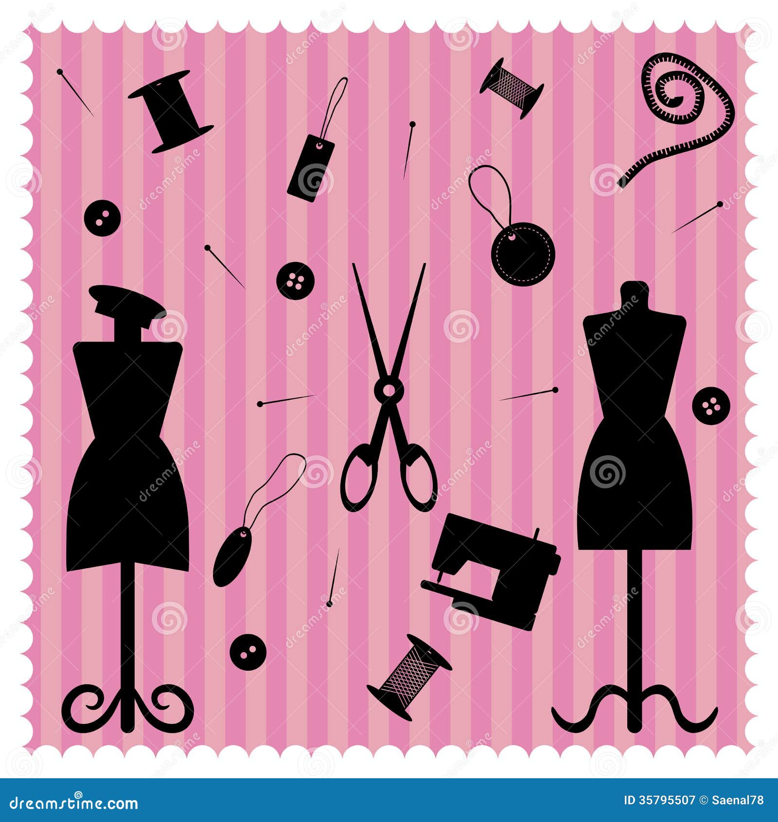 Ensemble D'objets Pour La Couture Illustration de Vecteur ...