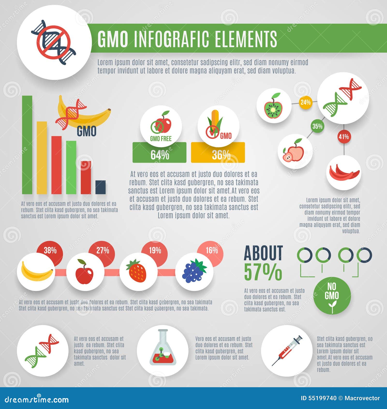 Ensemble D'OGM Infographics Illustration de Vecteur - Illustration du ...