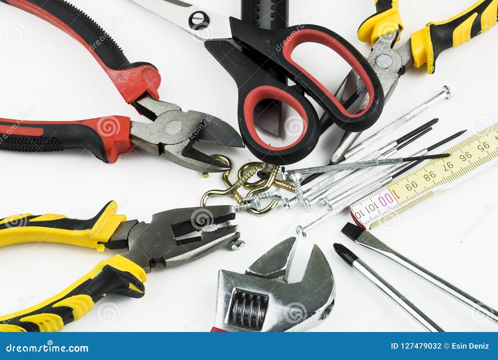 Ensemble D'outils, Beaucoup D'outils Sur Le Fond Blanc Photo stock ...