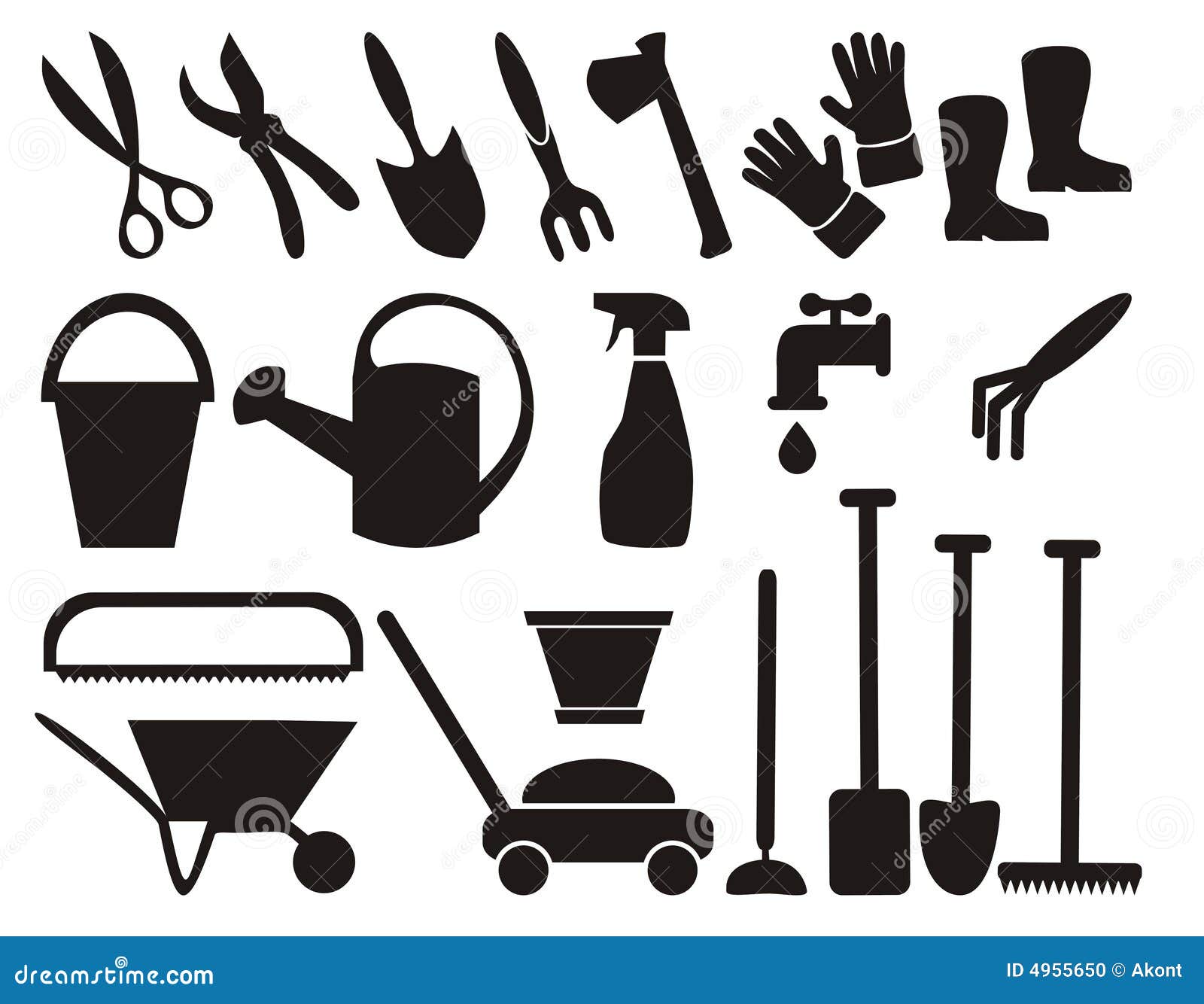 Ensemble D'outils De Jardinage Illustration de Vecteur - Illustration ...