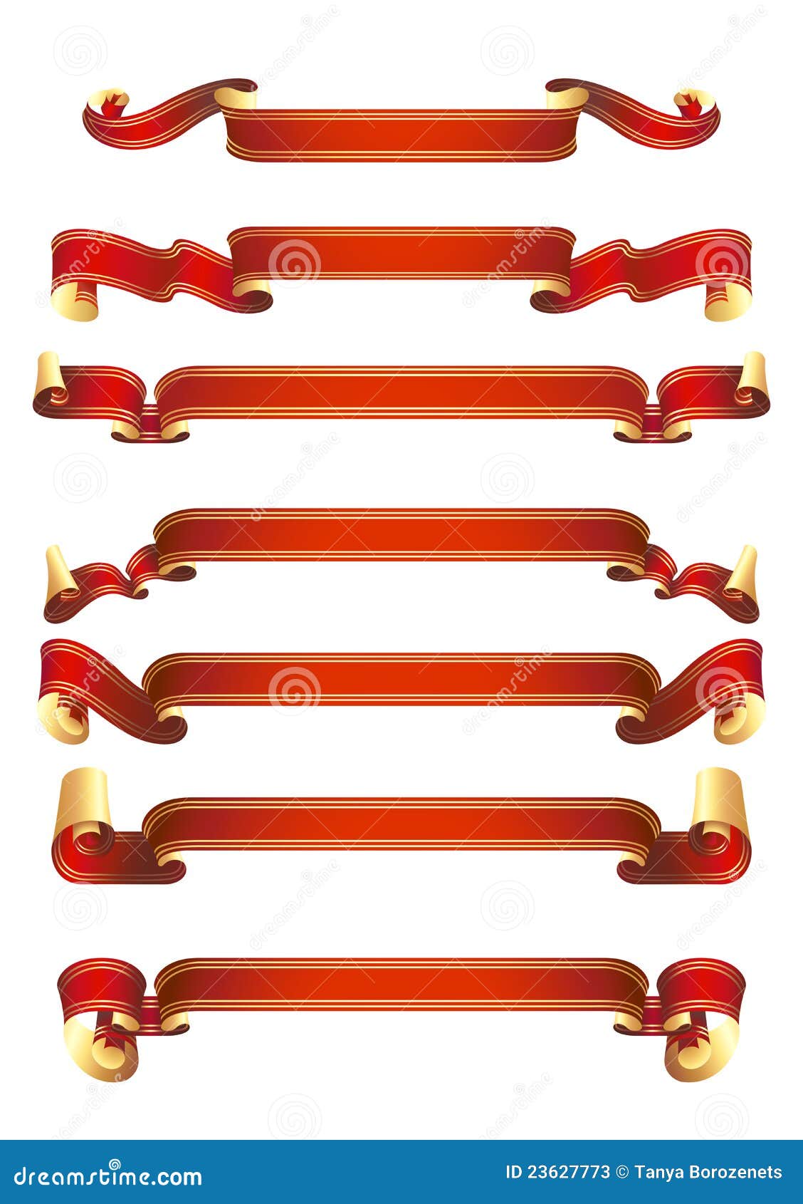 Ensemble De 7 Drapeaux Rouges De Vecteur Illustration de Vecteur ...