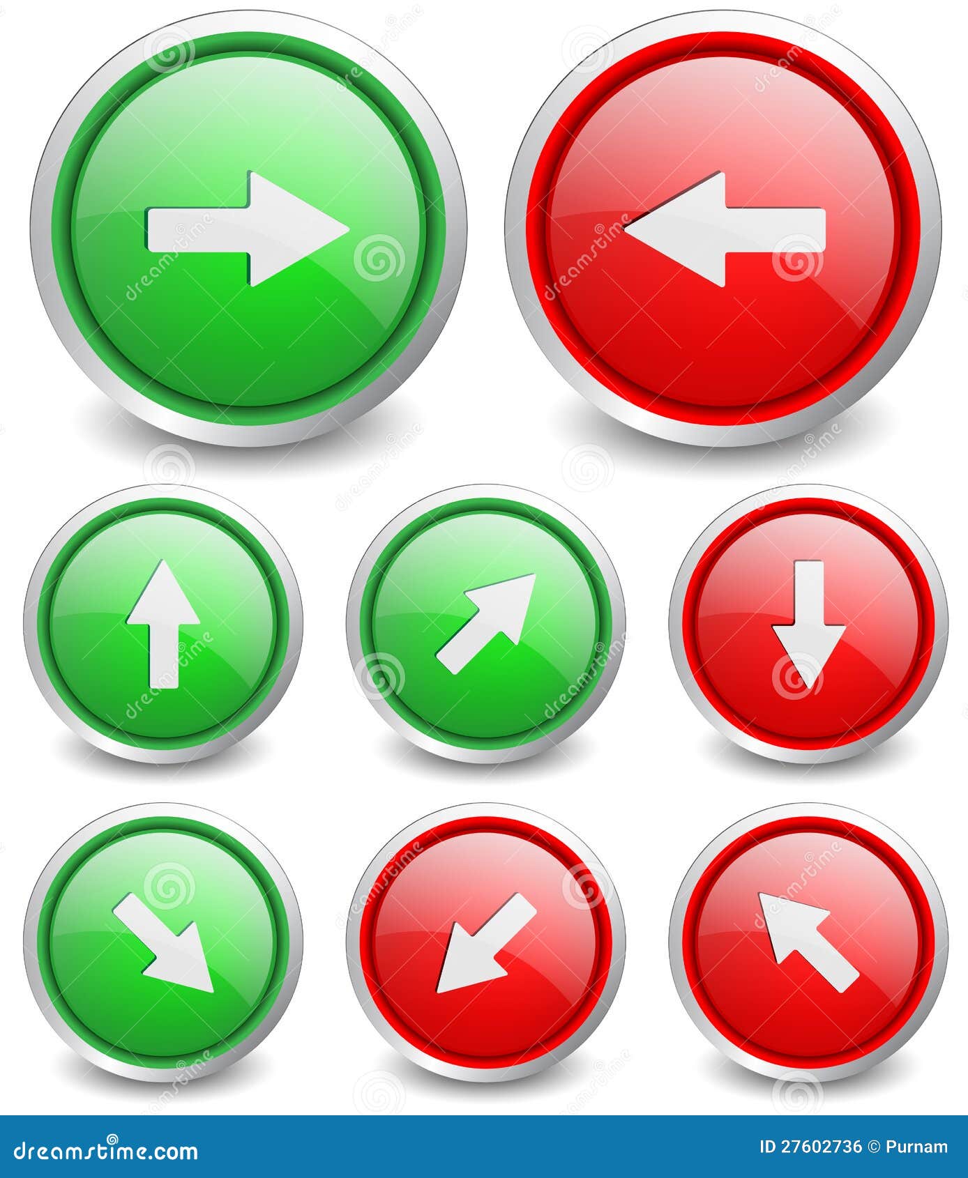 Ensemble De 8 Boutons Populaires - Flèche Illustration de Vecteur ...