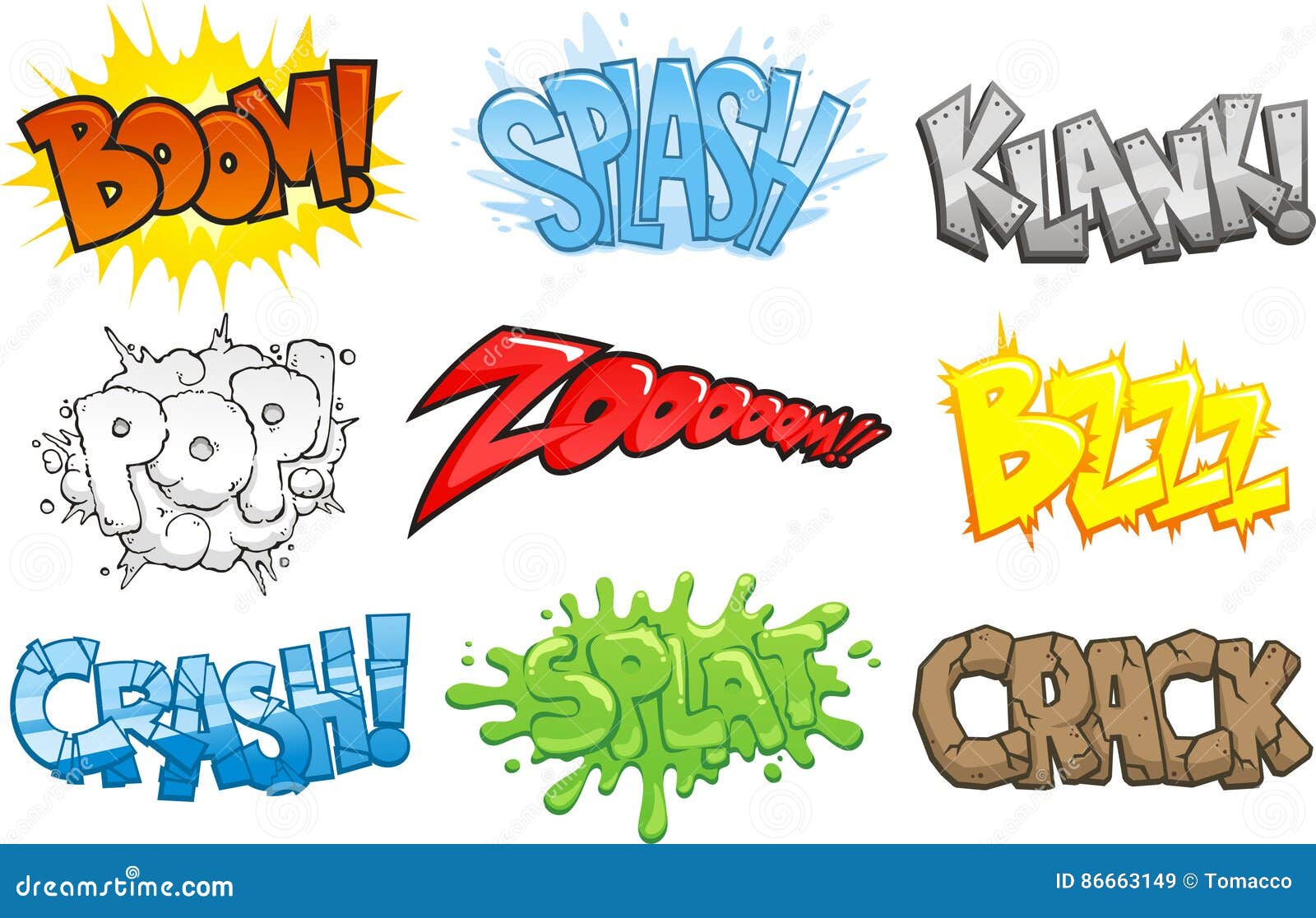 Ensemble De Bande Dessinée D'onomatopée D'effets De Bruits De Bande Dessinée Illustration de ...