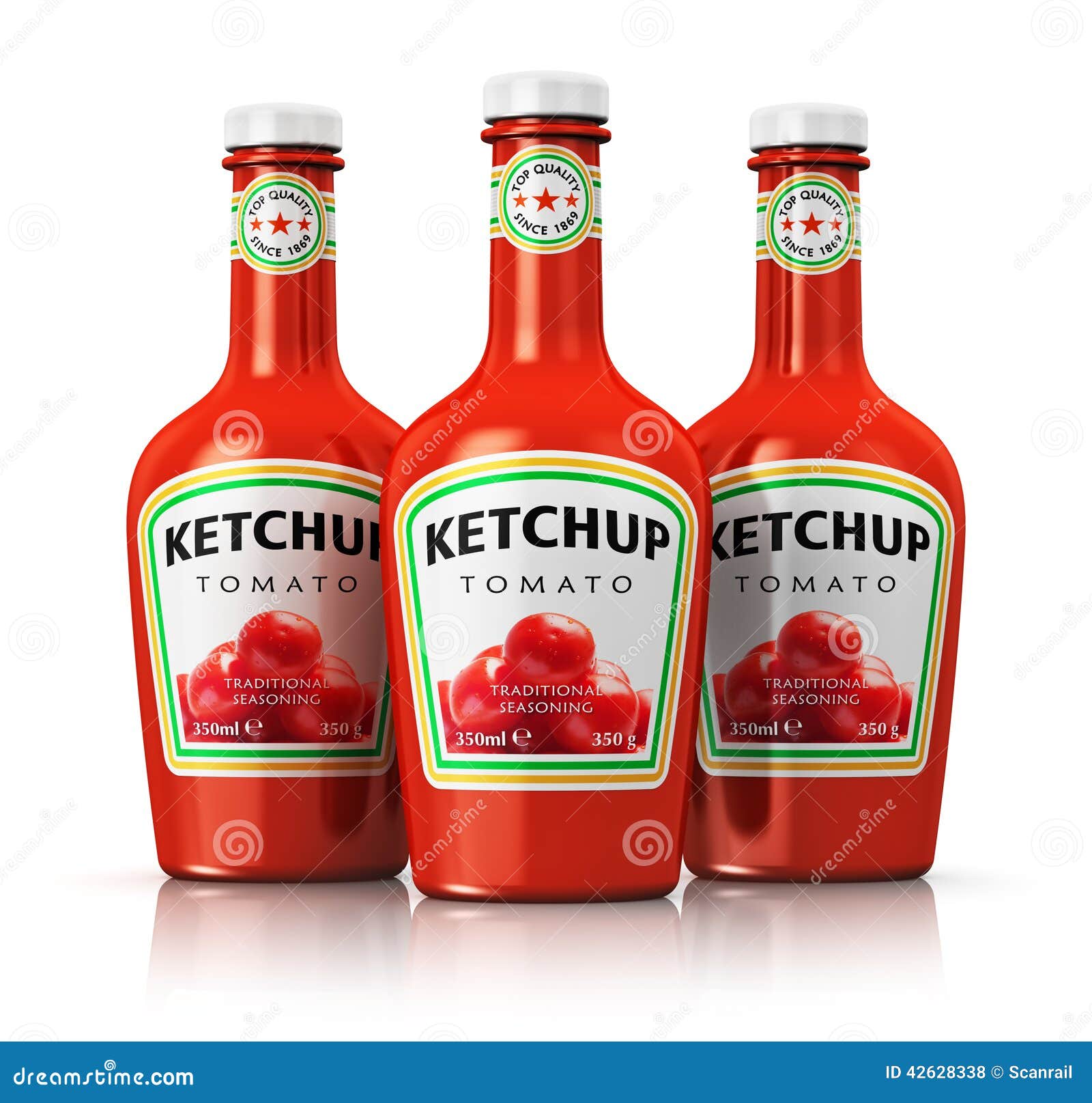 Ensemble De Bouteilles Avec Le Ketchup De Tomate Illustration Stock ...