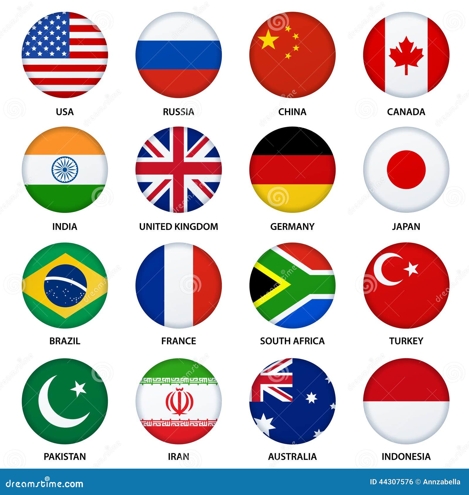 Ensemble De Boutons Ronds De Drapeaux - 1 Illustration de Vecteur ...