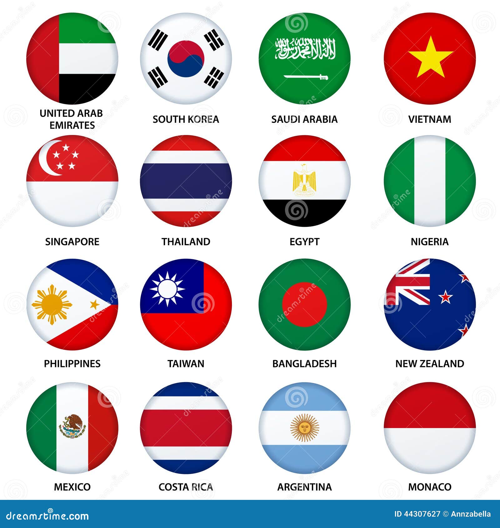 Ensemble De Boutons Ronds De Drapeaux - 3 Illustration de Vecteur ...