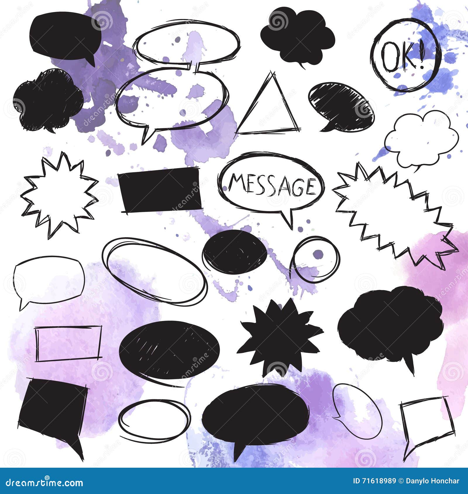 Ensemble De Bulles De Message Illustration de Vecteur - Illustration du ...