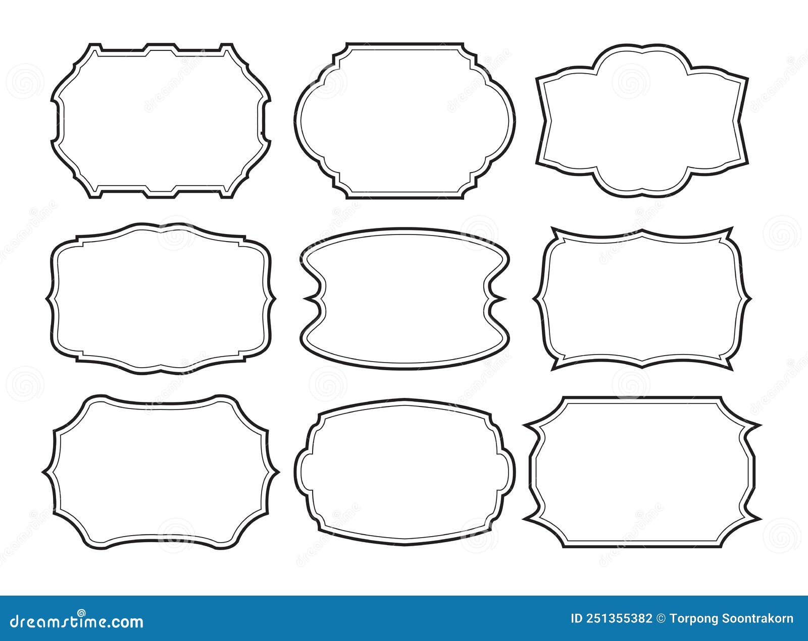Ensemble De Cadres Conception De Bordure Vintage Illustration de ...