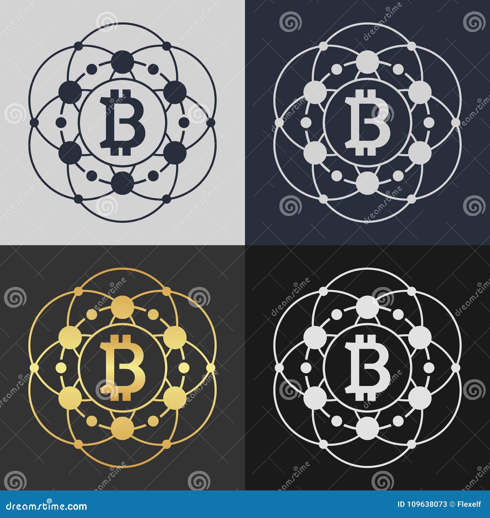 Ensemble De Calibres De Symbole De Bitcoin Illustration de Vecteur ...