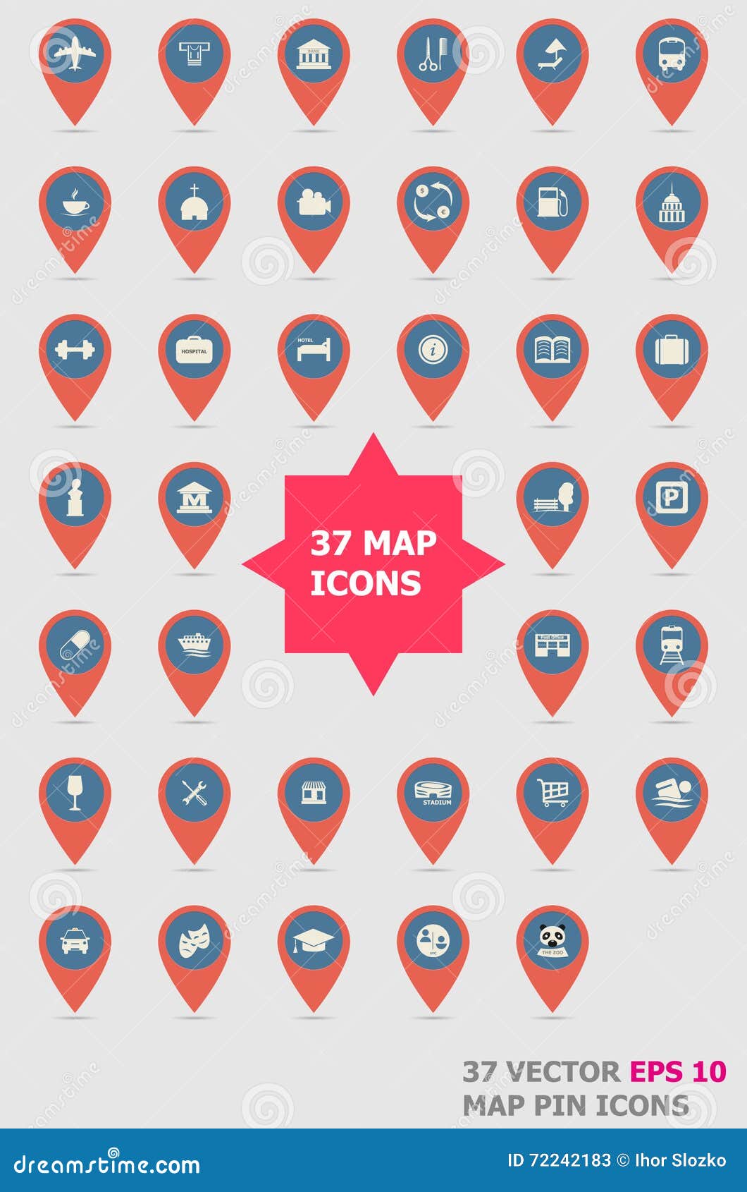 Ensemble De Carte Pin Icons Illustration de Vecteur - Illustration du ...