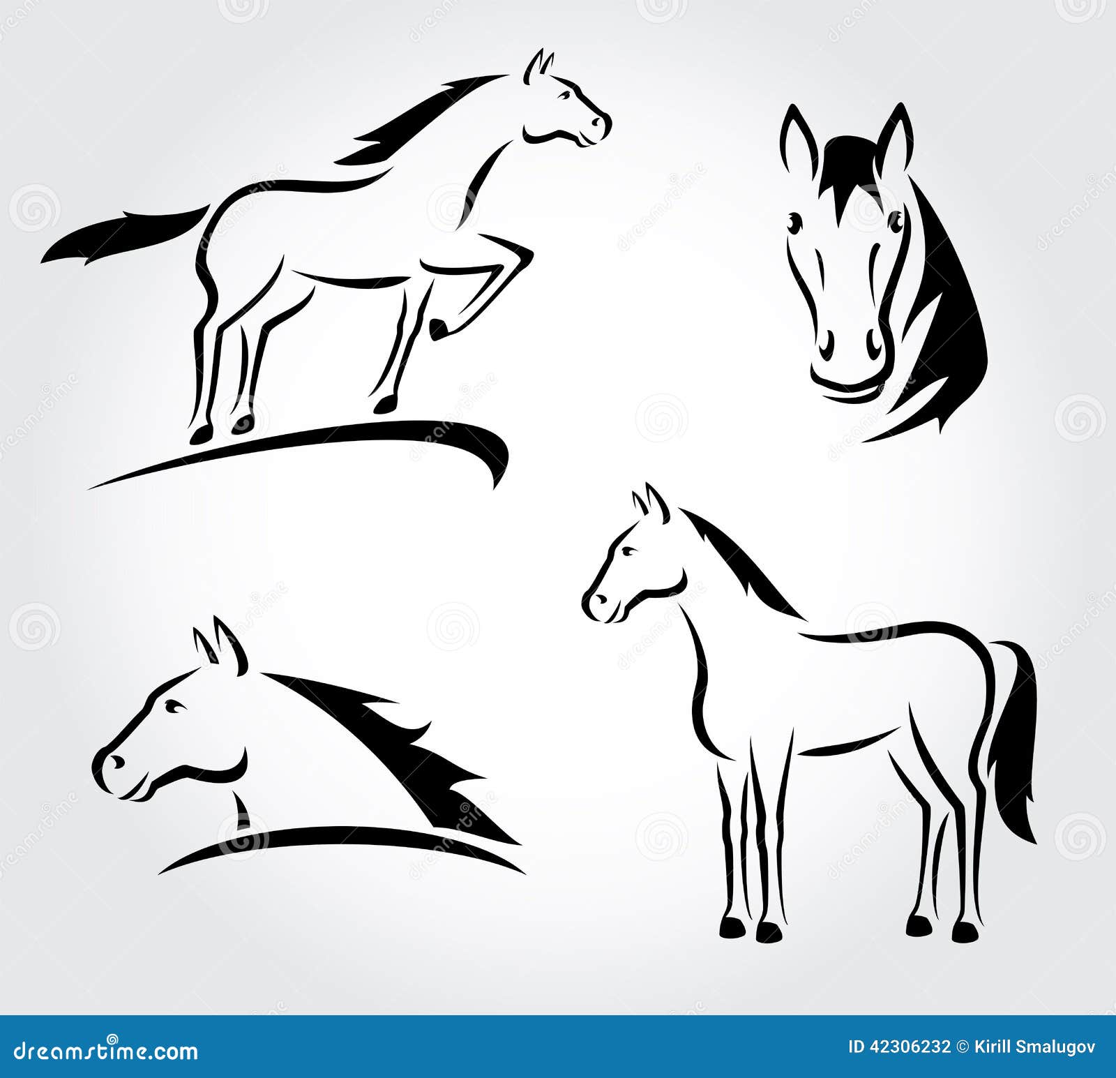 Ensemble de cheval Vecteur illustration de vecteur. Illustration du ...