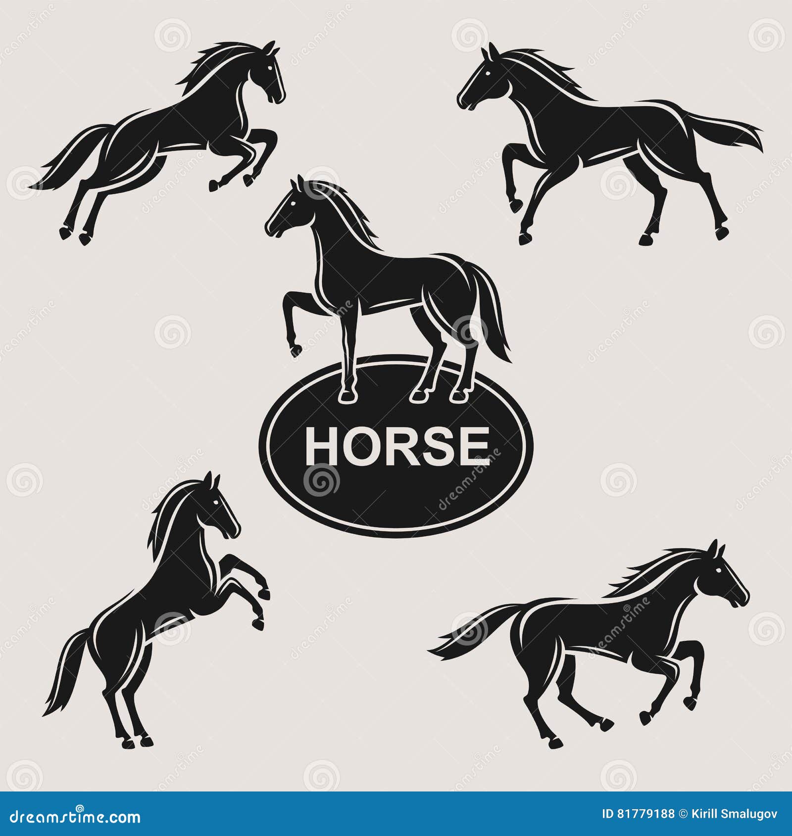 Ensemble de cheval Vecteur illustration de vecteur. Illustration du ...