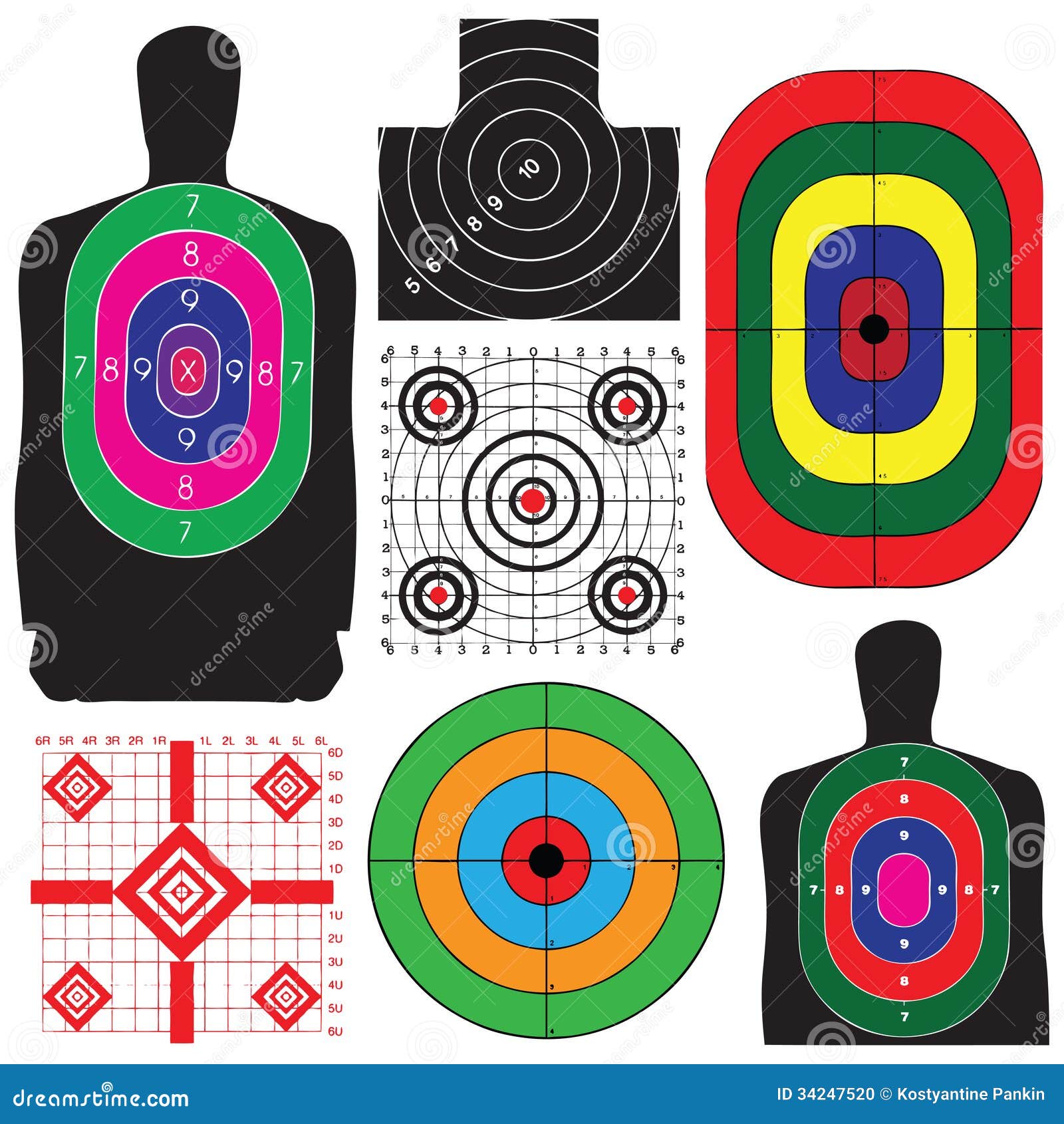 Ensemble de cibles illustration de vecteur. Illustration du exactitude ...
