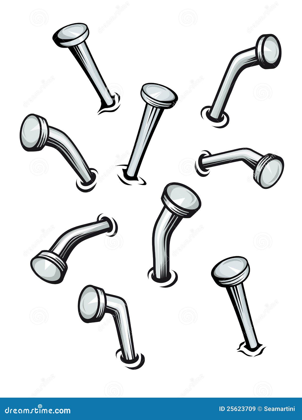 Ensemble De Clous De Dessin Animé Illustration de Vecteur ...