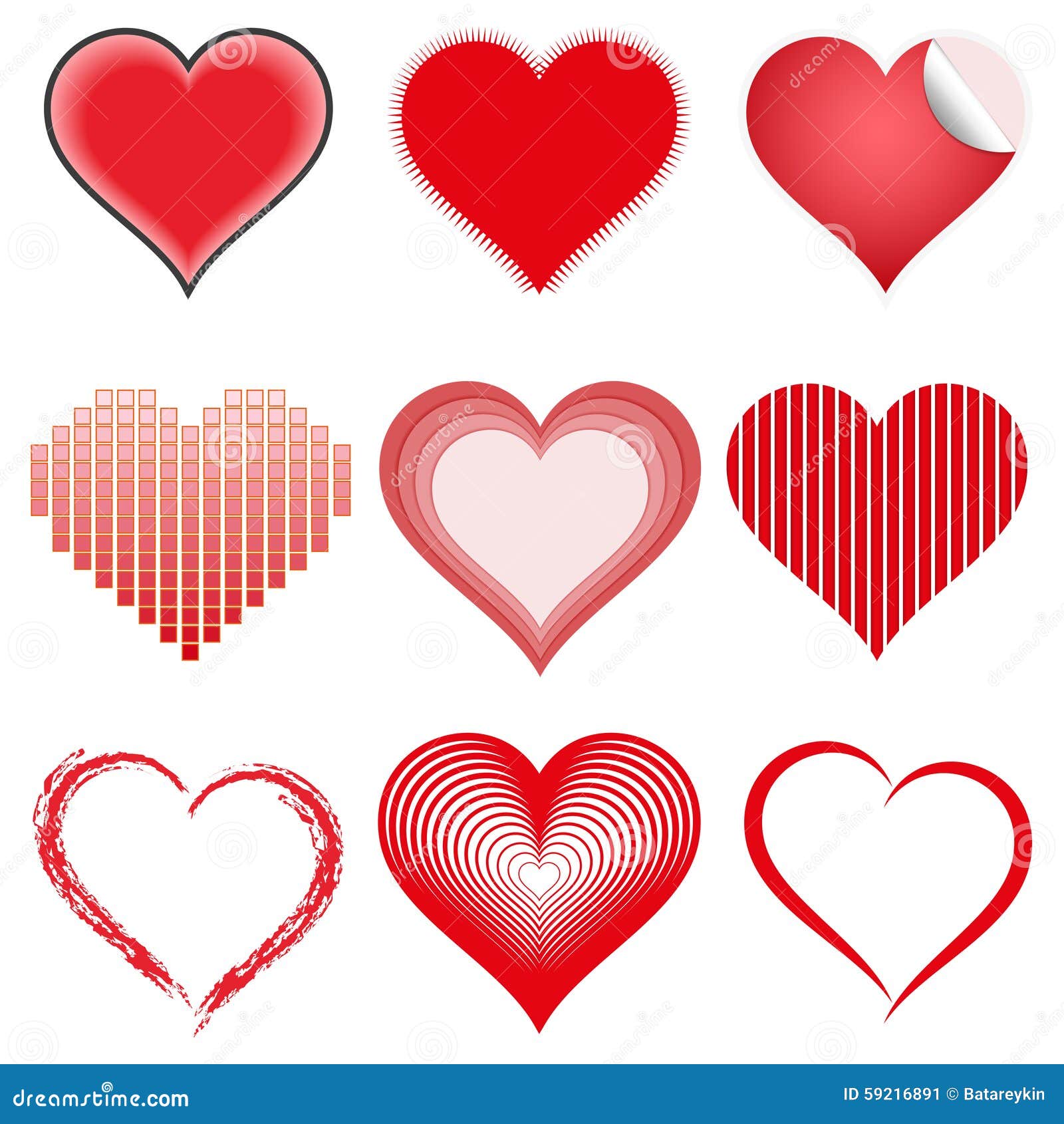 Ensemble De Coeurs De Symbole Illustration de Vecteur - Illustration du ...