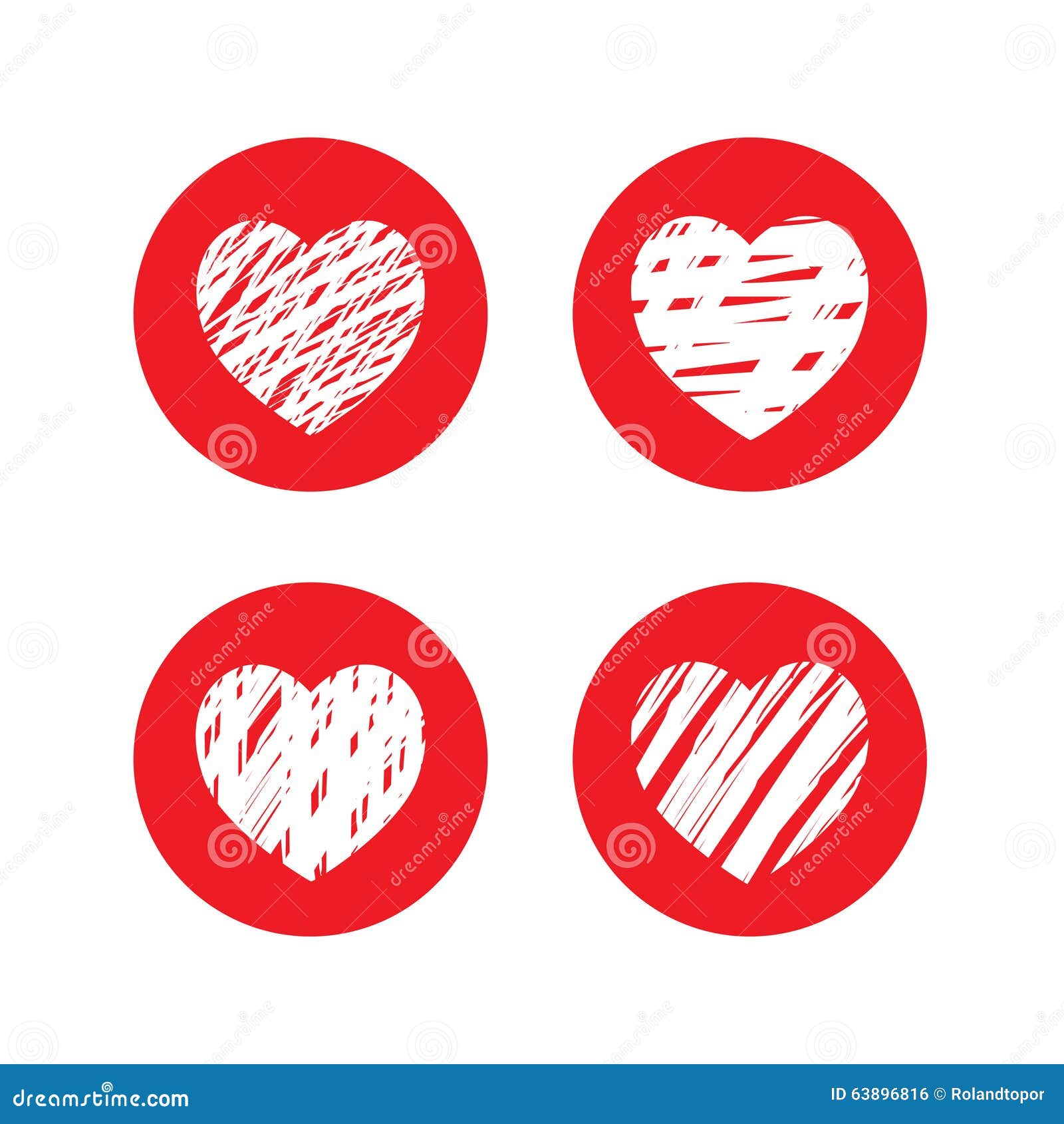 Ensemble De Coeurs Rouges Illustration De Vecteur Illustration Stock ...