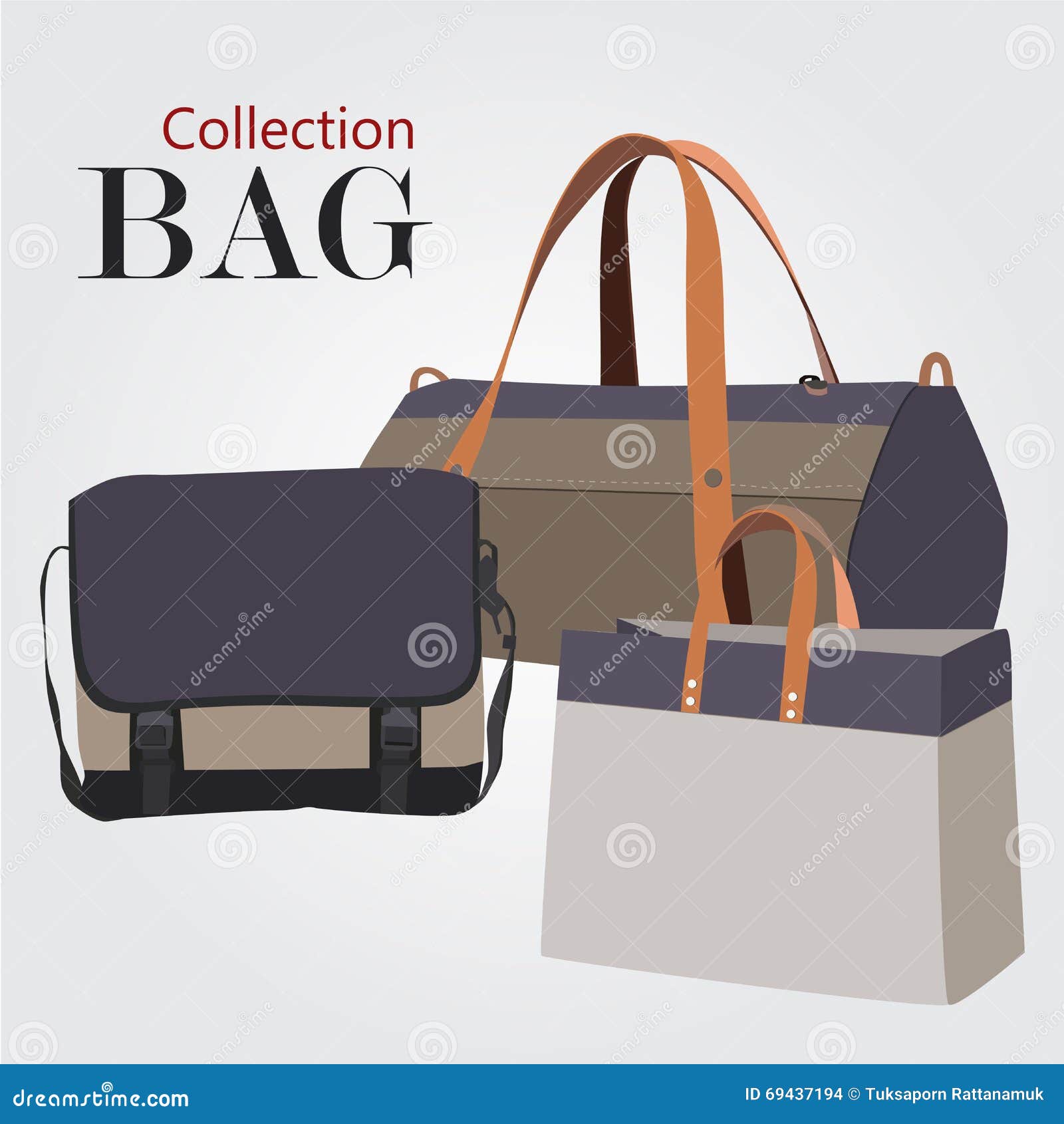 Ensemble De Collection De Sacs Illustration de Vecteur - Illustration ...