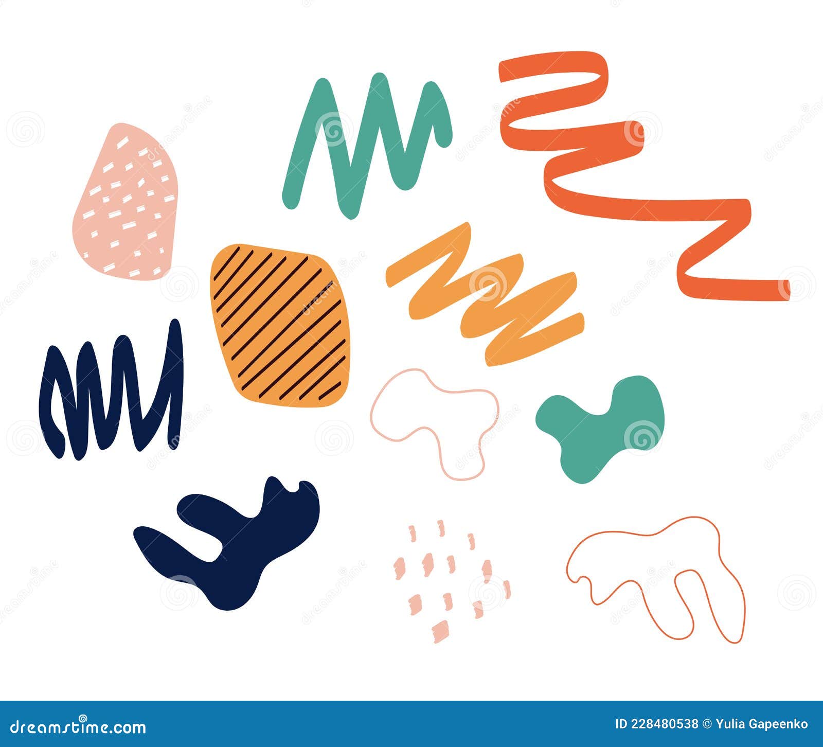 Ensemble De Collections De Formes Simples Abstraites. Illustration ...