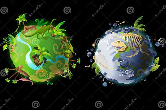 Ensemble De Concepteur Du Jeu Dévolution De Planète De Bande Dessinée