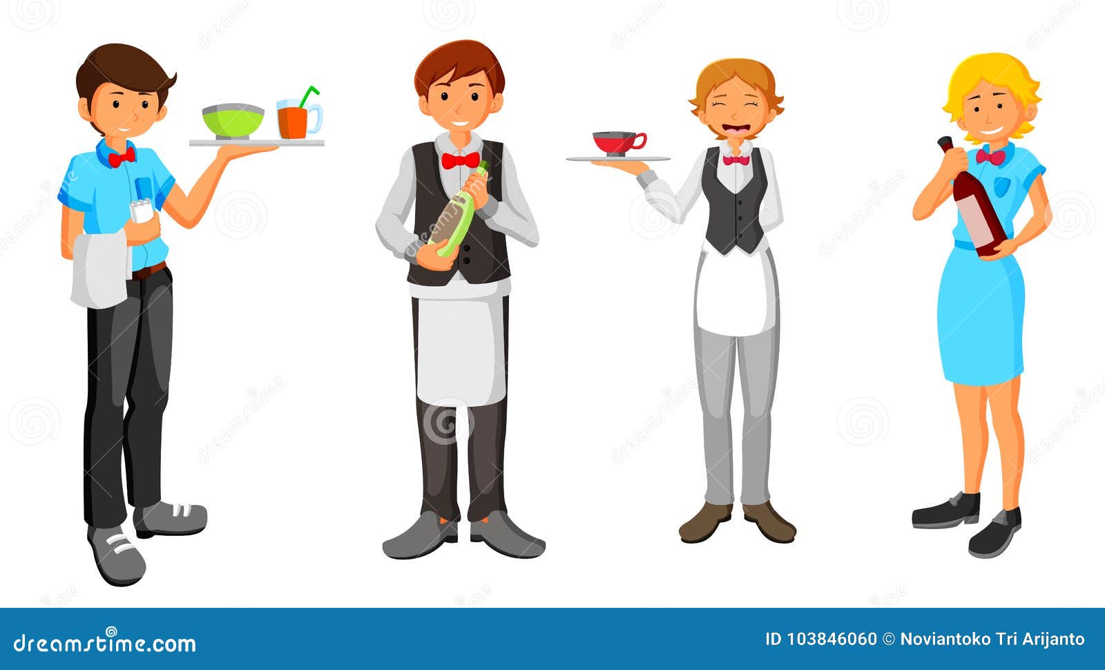 Ensemble De Conception De Personnages De Serveur Illustration de ...