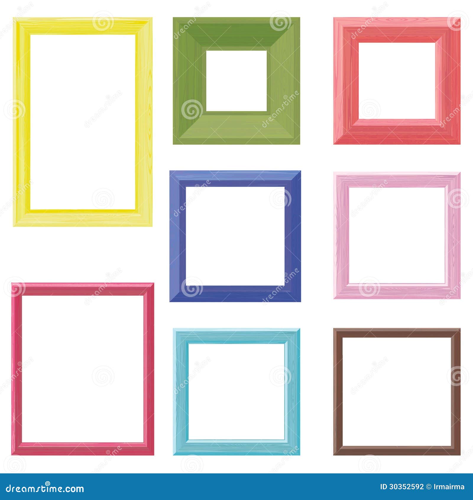 Ensemble De Couleur De Cadres En Bois Illustration de Vecteur ...