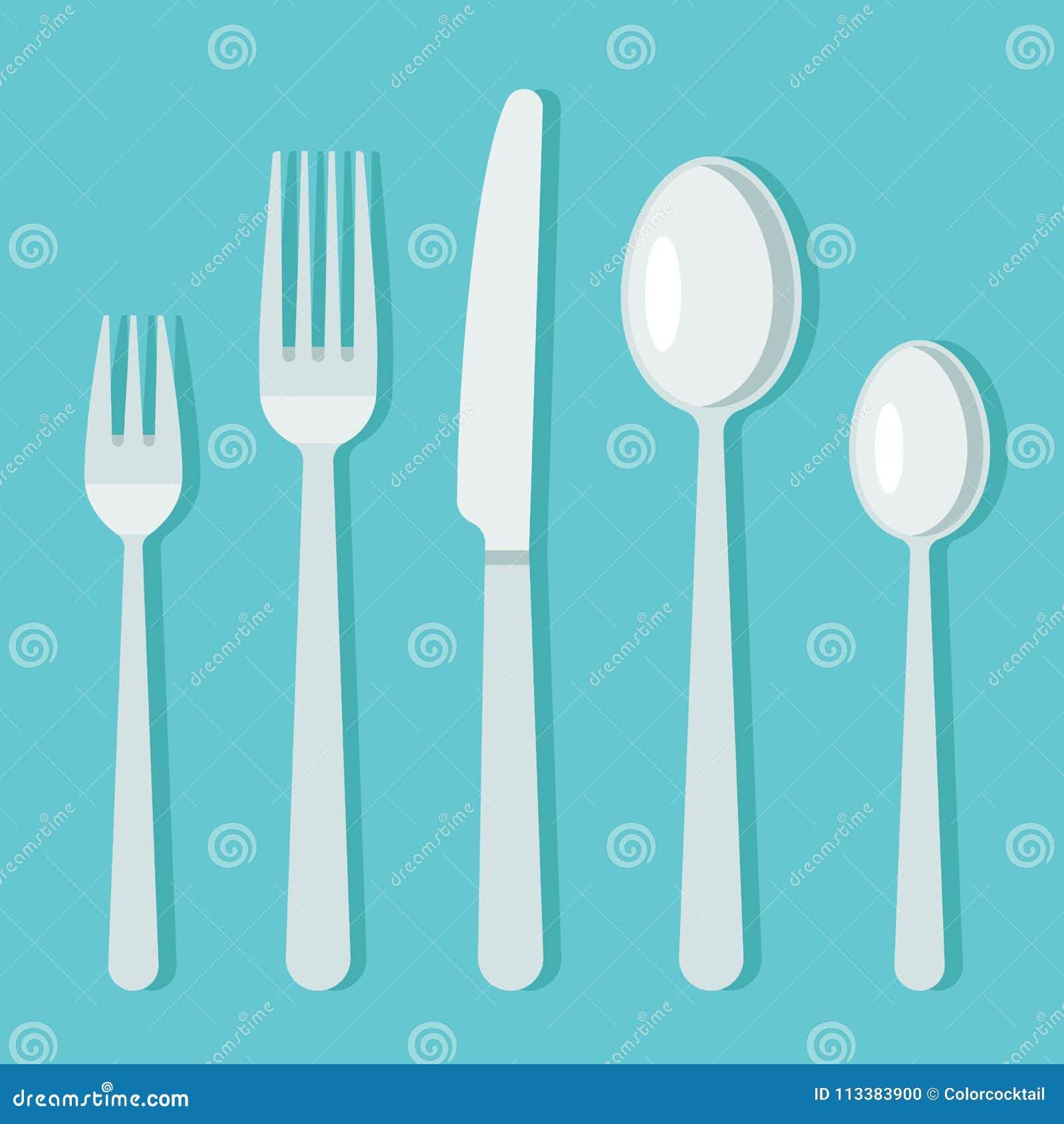 Ensemble De Couverts, Illustration Illustration Stock - Illustration du ...