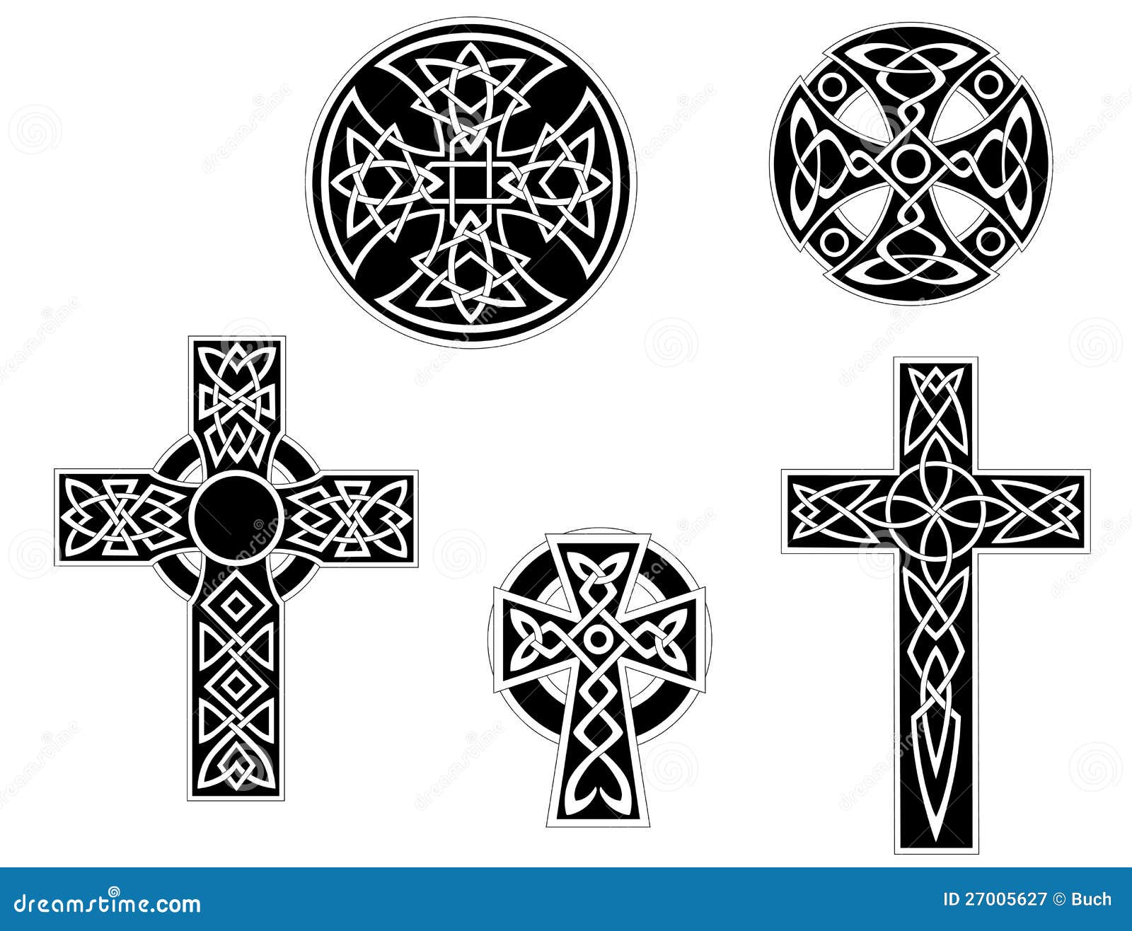 Ensemble De Croix Celtiques De Cru Illustration de Vecteur ...