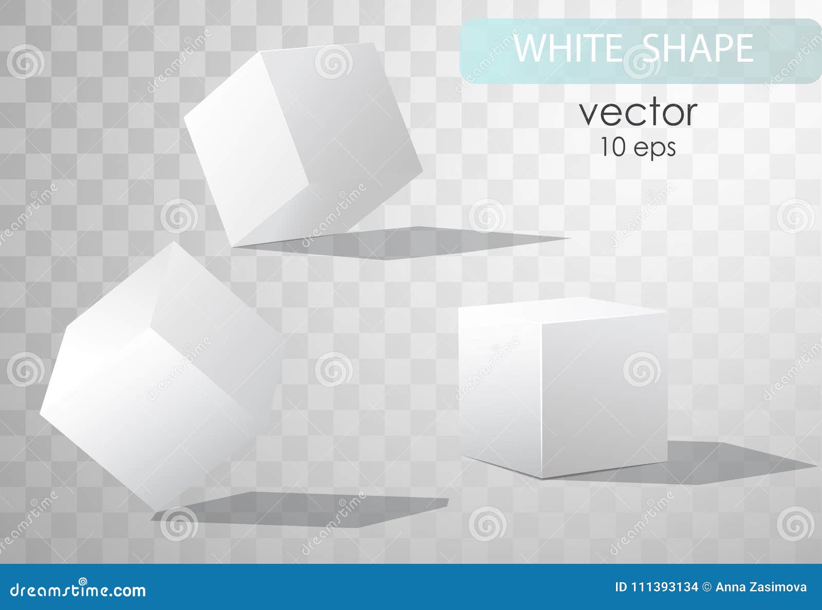 Ensemble De Cubes Blancs Dans Différentes Projections Illustration de ...