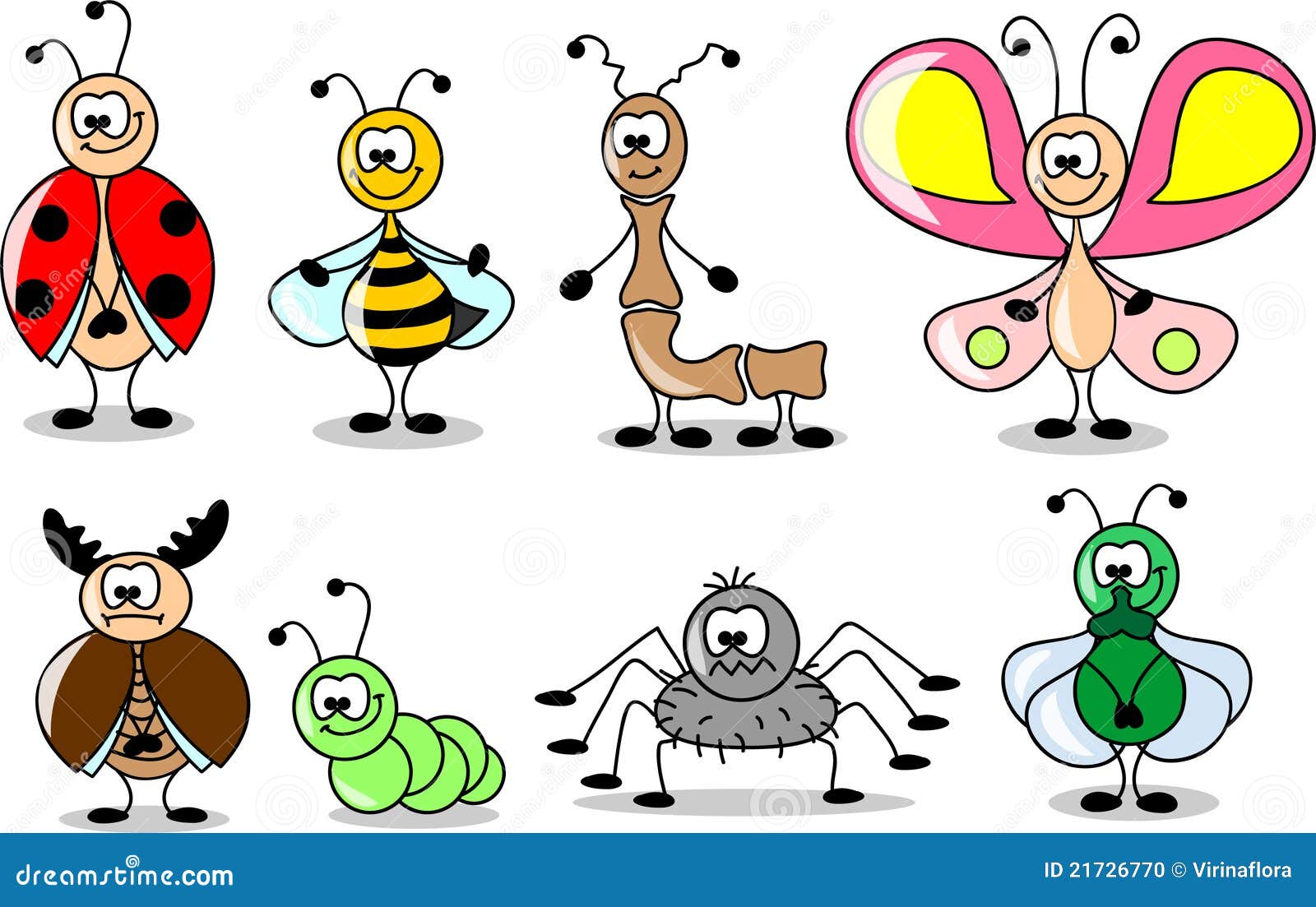 Ensemble De Dessin Animé D'insecte Vecteur Différent Illustration de ...