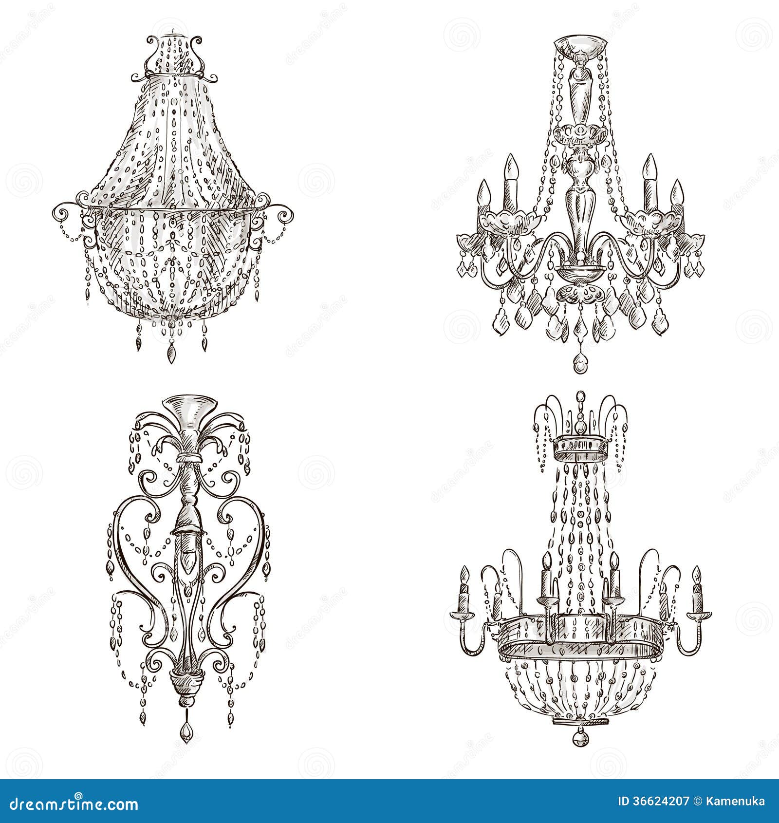 Ensemble De Dessins De Lustre Illustration de Vecteur - Illustration du ...
