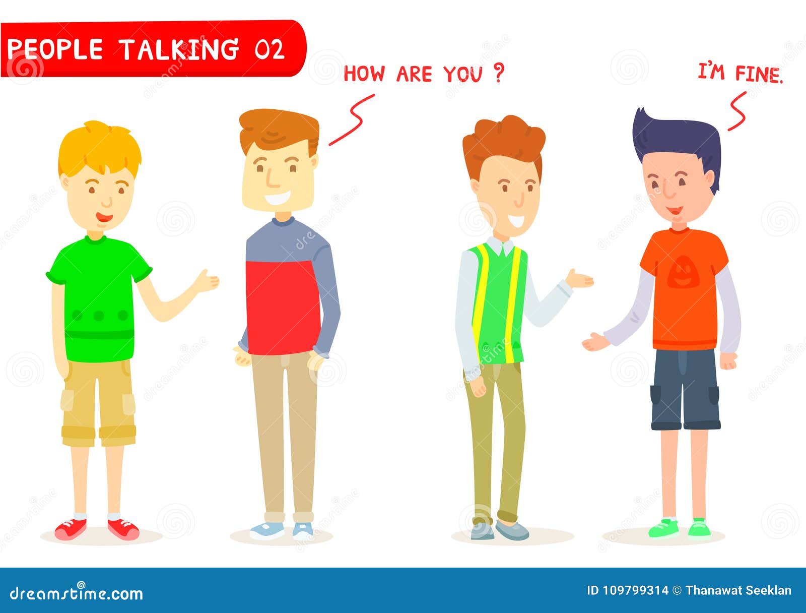 Ensemble De Deux Hommes Parlant Du ` Comment Allez Vous ...